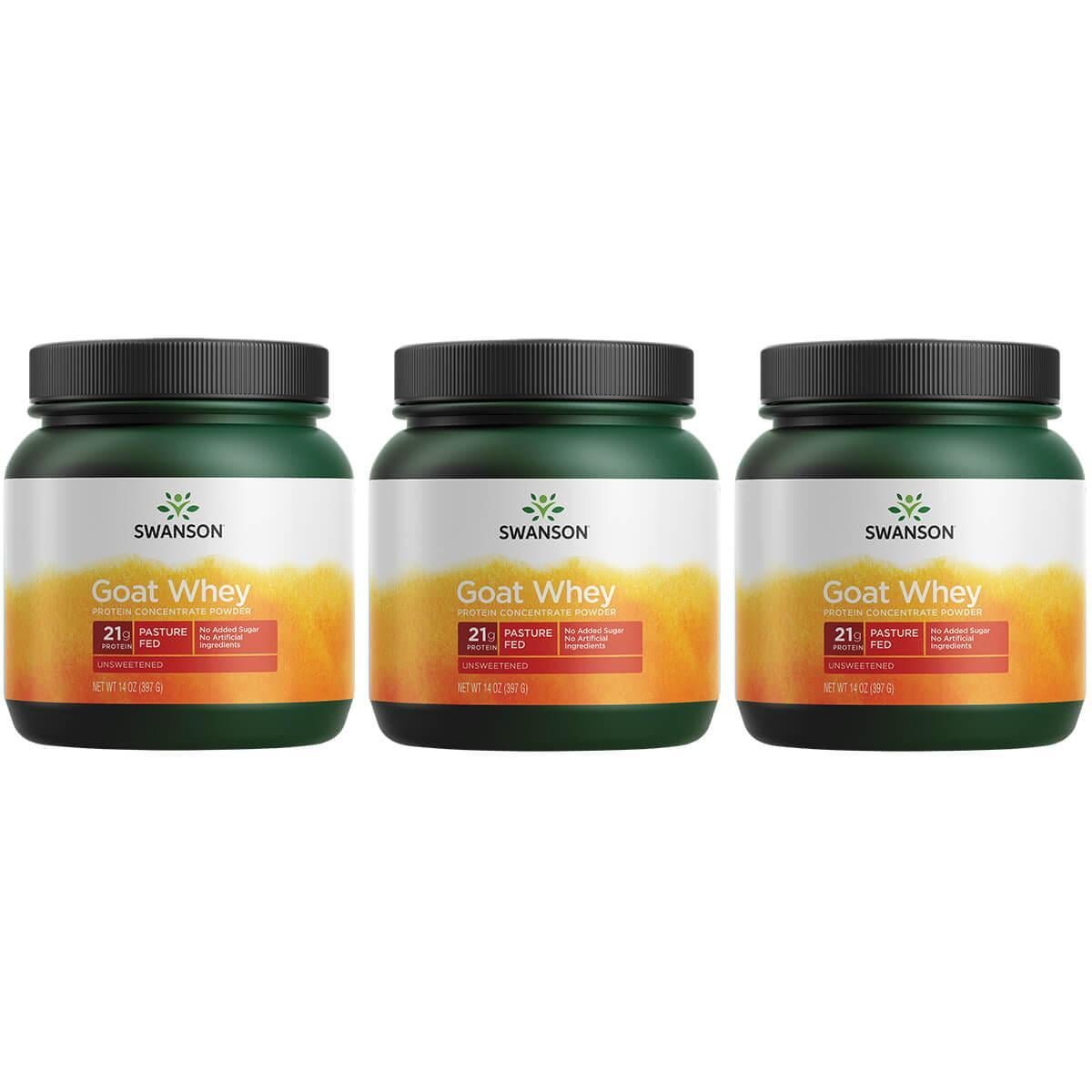 Swanson Goat Whey Protein Concentrate Powder - Pasture Fed 14 oz Pwdr 3 ...