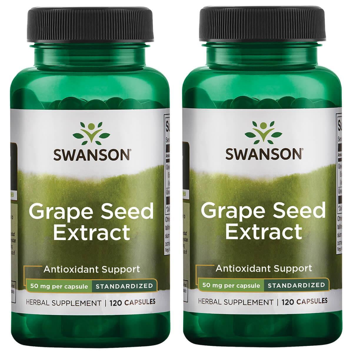 Swanson Grape Seed Extract Capsules Supplement - 50 mg, 120 Count, 2 ...