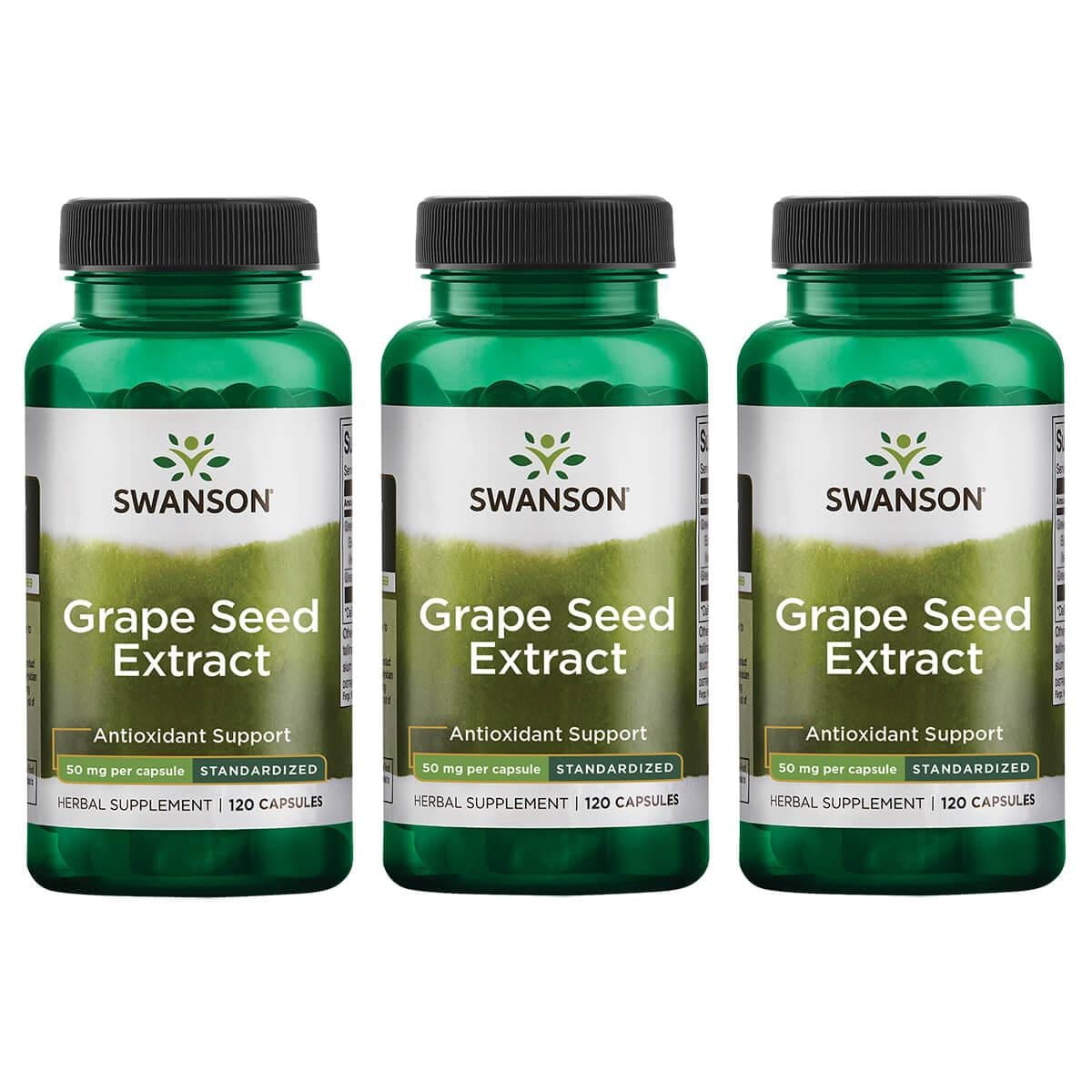 Swanson Grape Seed Extract - Standardized 50 mg 120 Caps 3 Pack ...