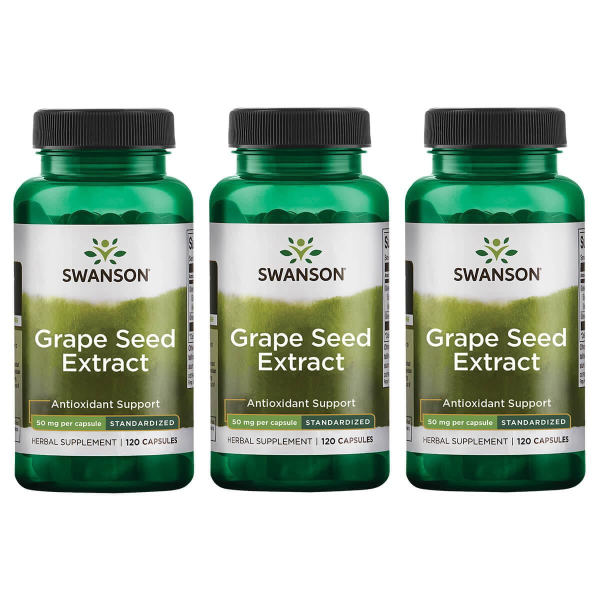 Swanson Grape Seed Extract Capsules Supplement - Standardized 50 mg 120 ...