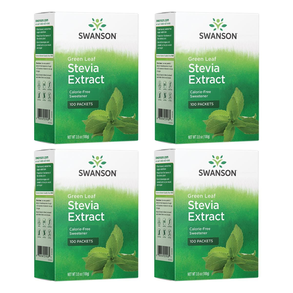Swanson Green Leaf Stevia Extract Blended with Other Ingredients 100 ...