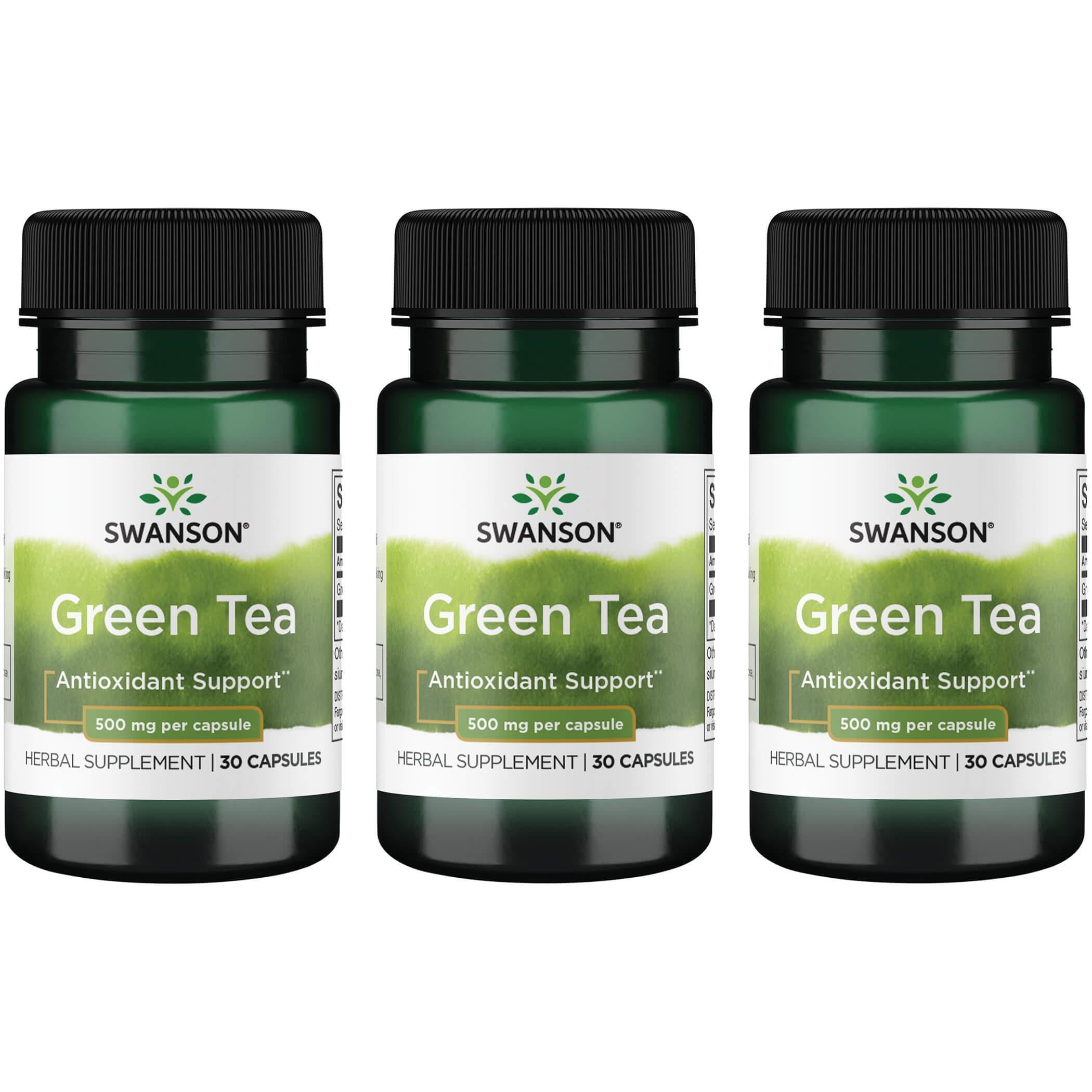 Swanson Green Tea 500 mg 30 Caps 3 Pack - Walmart.com