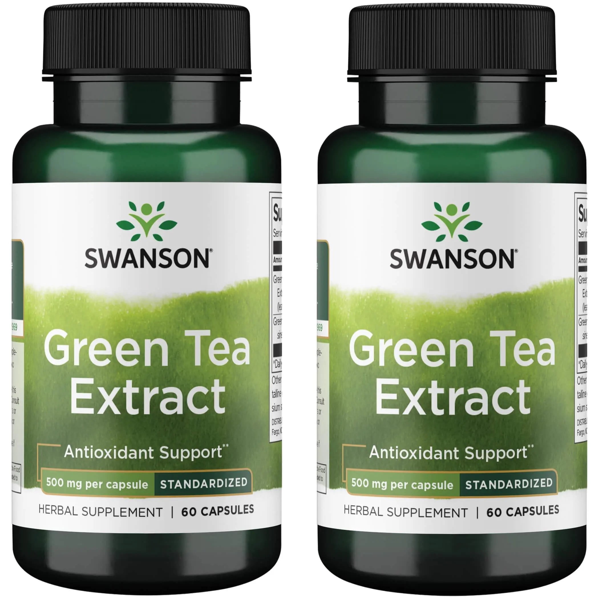 Swanson, Green Tea Extract, 500 Milligrams, 60 Capsules 2 Pack ...