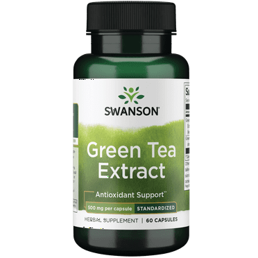 Swanson Green Tea Extract Supplement - Antioxidant Rich - 500 MG Green ...