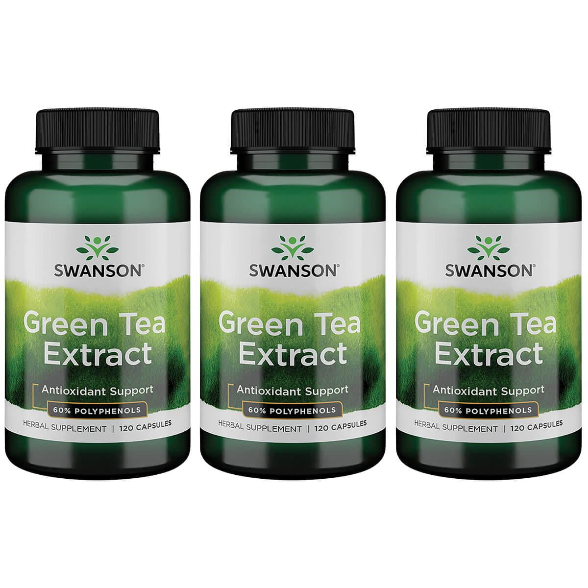Swanson Green Tea Extract - 60% Polyphenols 120 Caps 3 Pack - Walmart.com