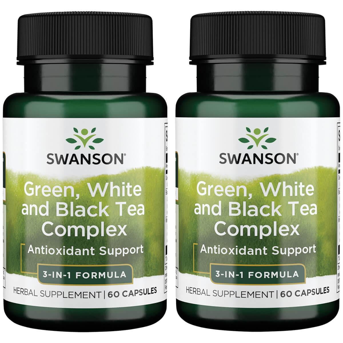 Swanson Green, White & Black Tea Complex 60 Caps 2 Pack - Walmart.com