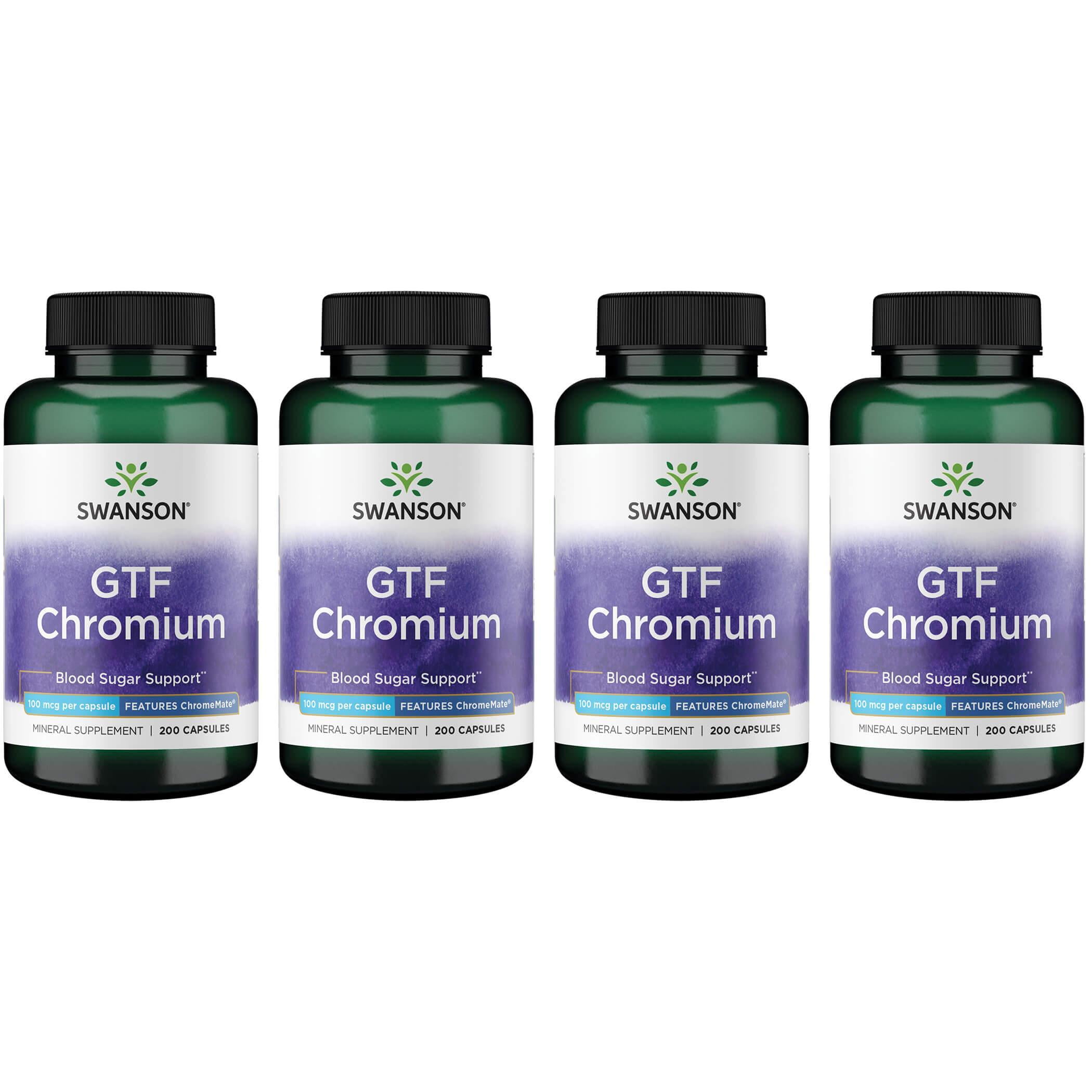 Swanson Gtf Chromium - Features Chromemate 100 mcg 200 Caps 4 Pack ...
