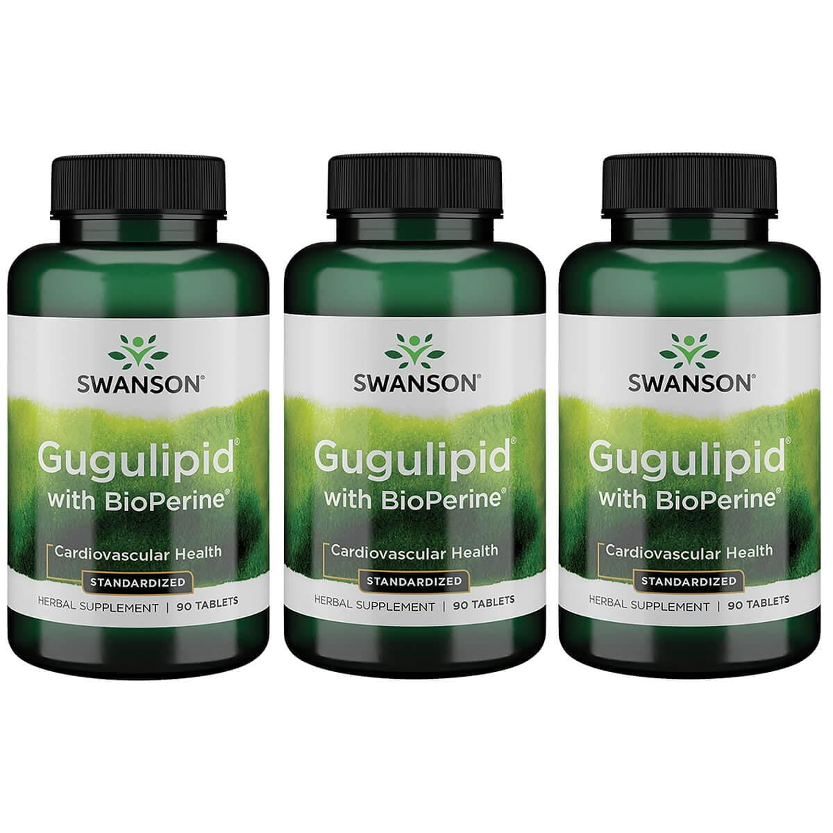 Swanson Gugulipid with Bioperine - Standardized 90 Tabs 3 Pack ...