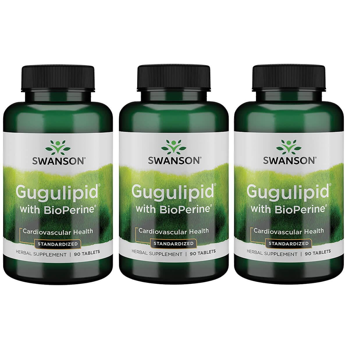 Swanson Gugulipid with Bioperine - Standardized 90 Tabs 3 Pack ...
