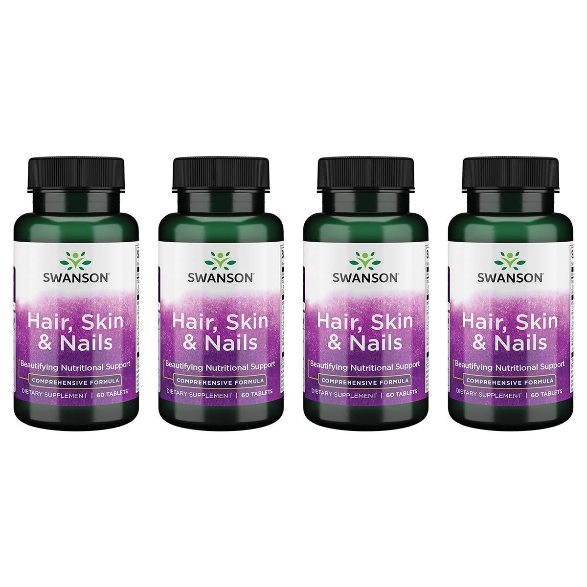Swanson Hair, Skin & Nails 60 Tabs 4 Pack - Walmart.com