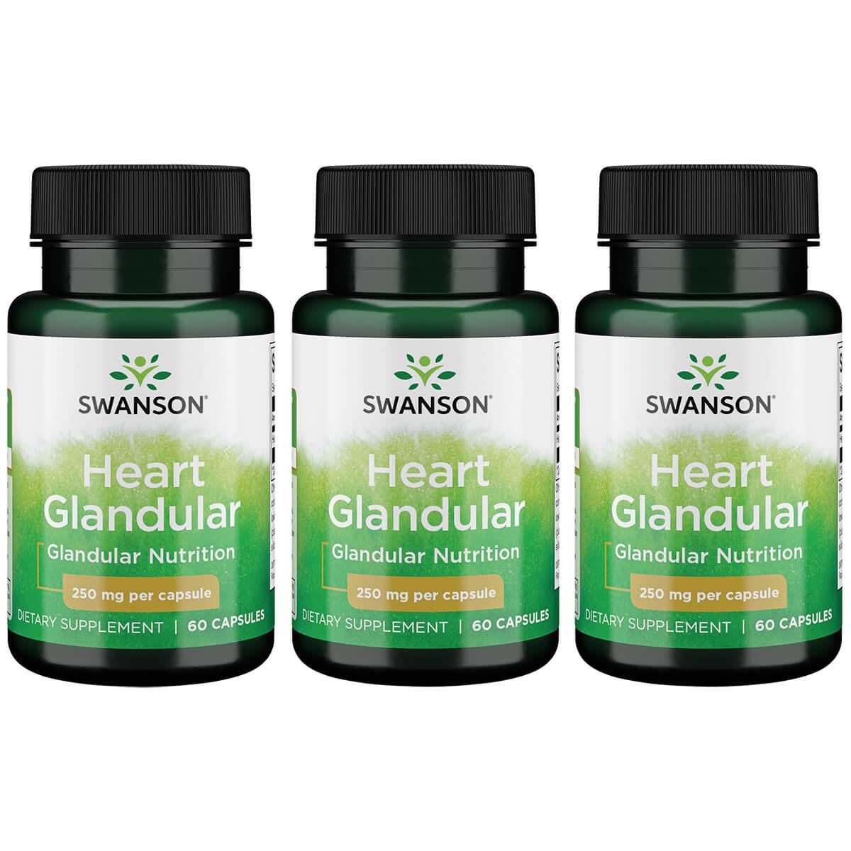 Swanson Heart Glandular 250 mg 60 Caps 3 Pack - Walmart.com