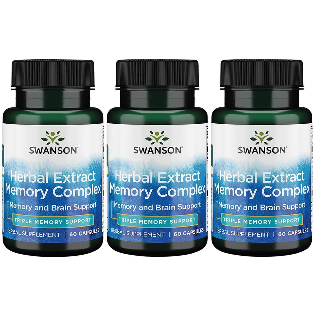 Swanson Herbal Extract Memory Complex 60 Caps 3 Pack - Walmart.com