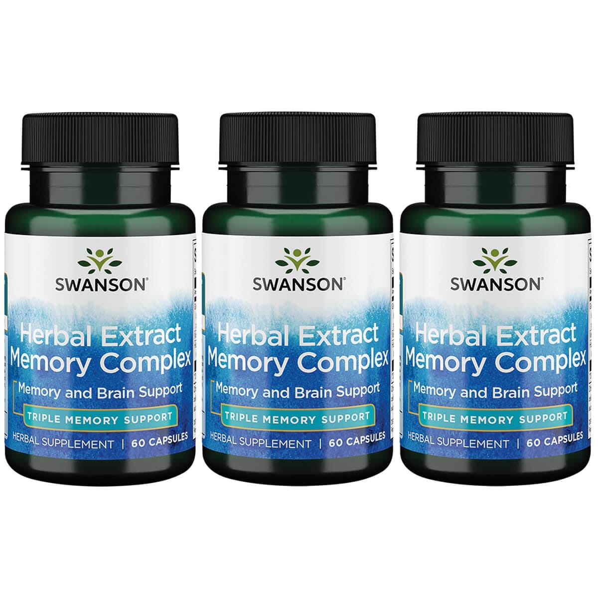 Swanson Herbal Extract Memory Complex 60 Caps 3 Pack - Walmart.com