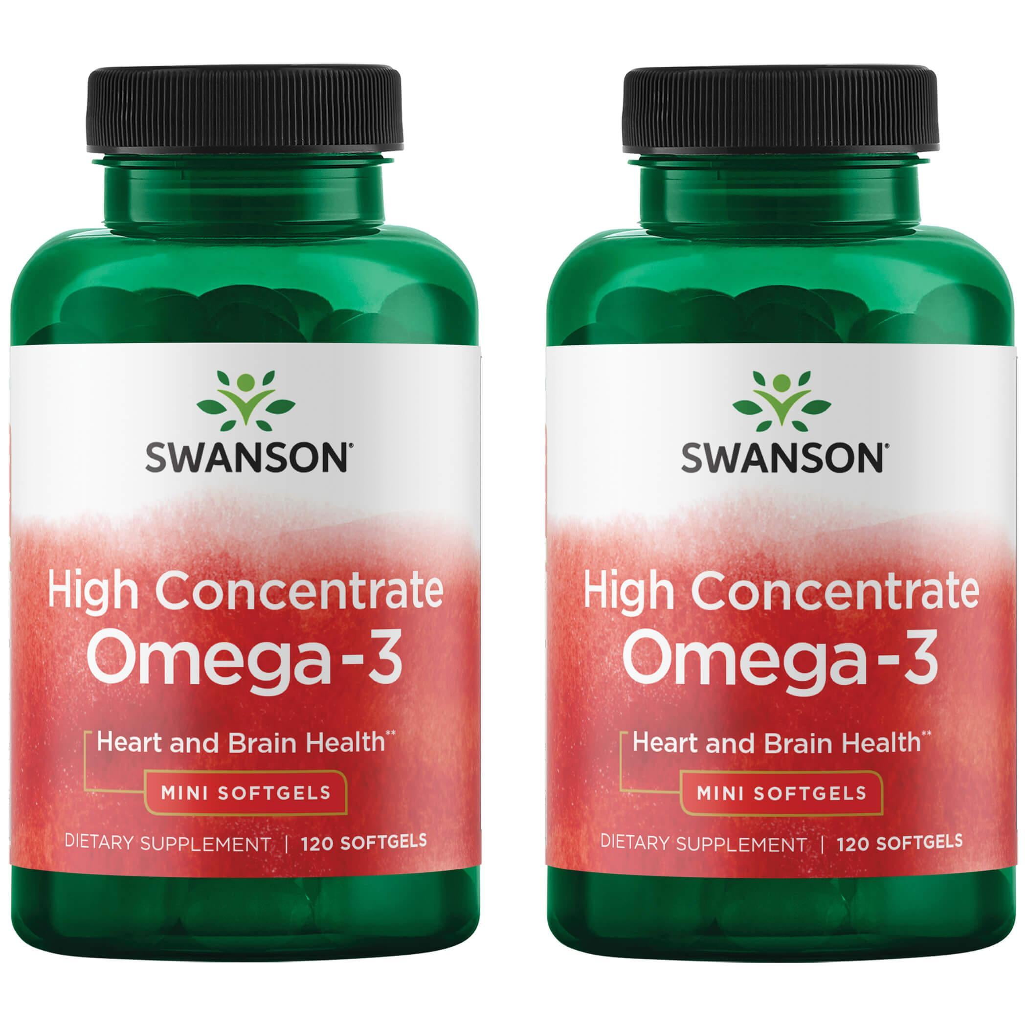 Swanson High Concentrate Omega-3 - Mini Softgels 570 mg 120 Sgels 2 ...