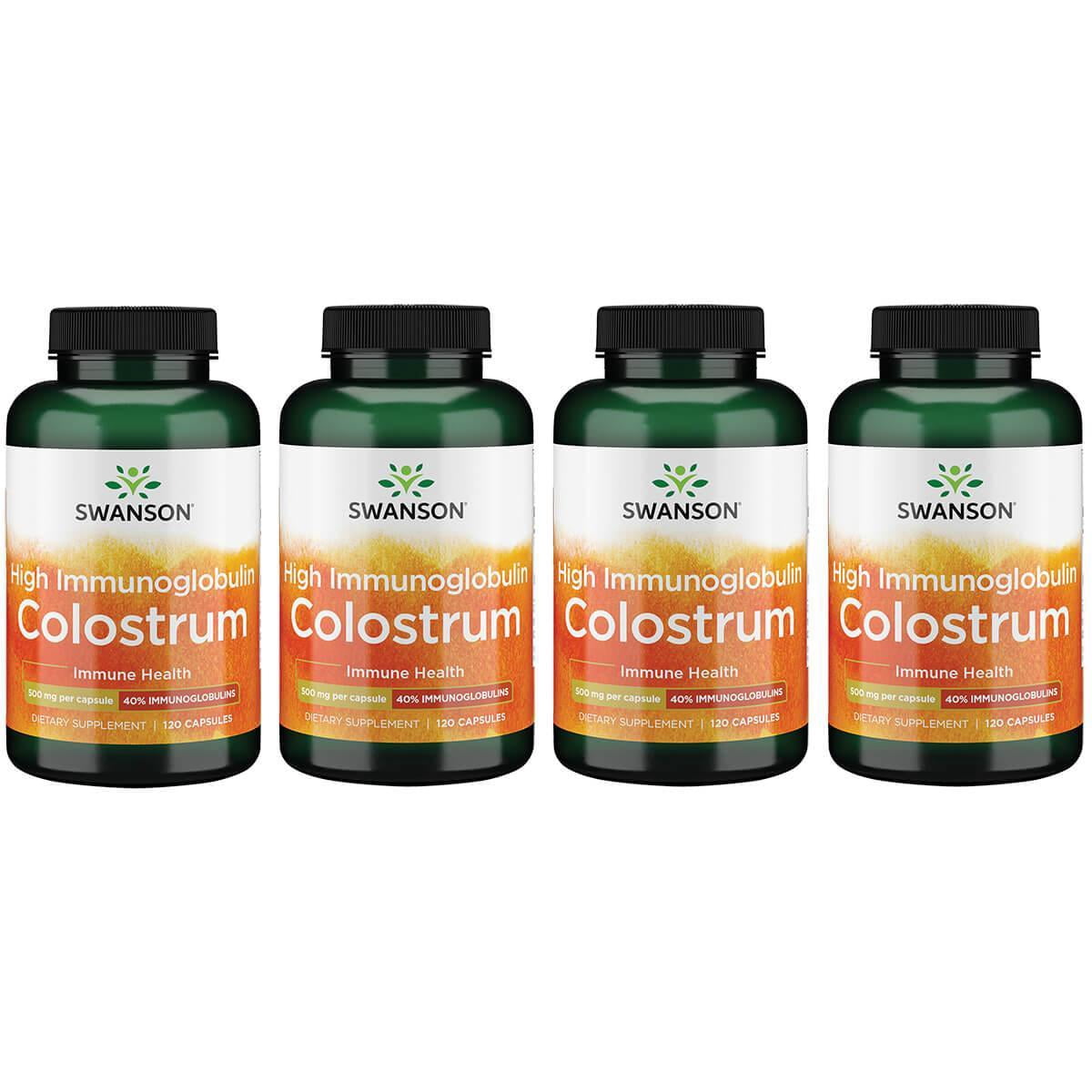 Swanson High Immunoglobulin Colostrum 500 mg 120 Caps 4 Pack - Walmart.com