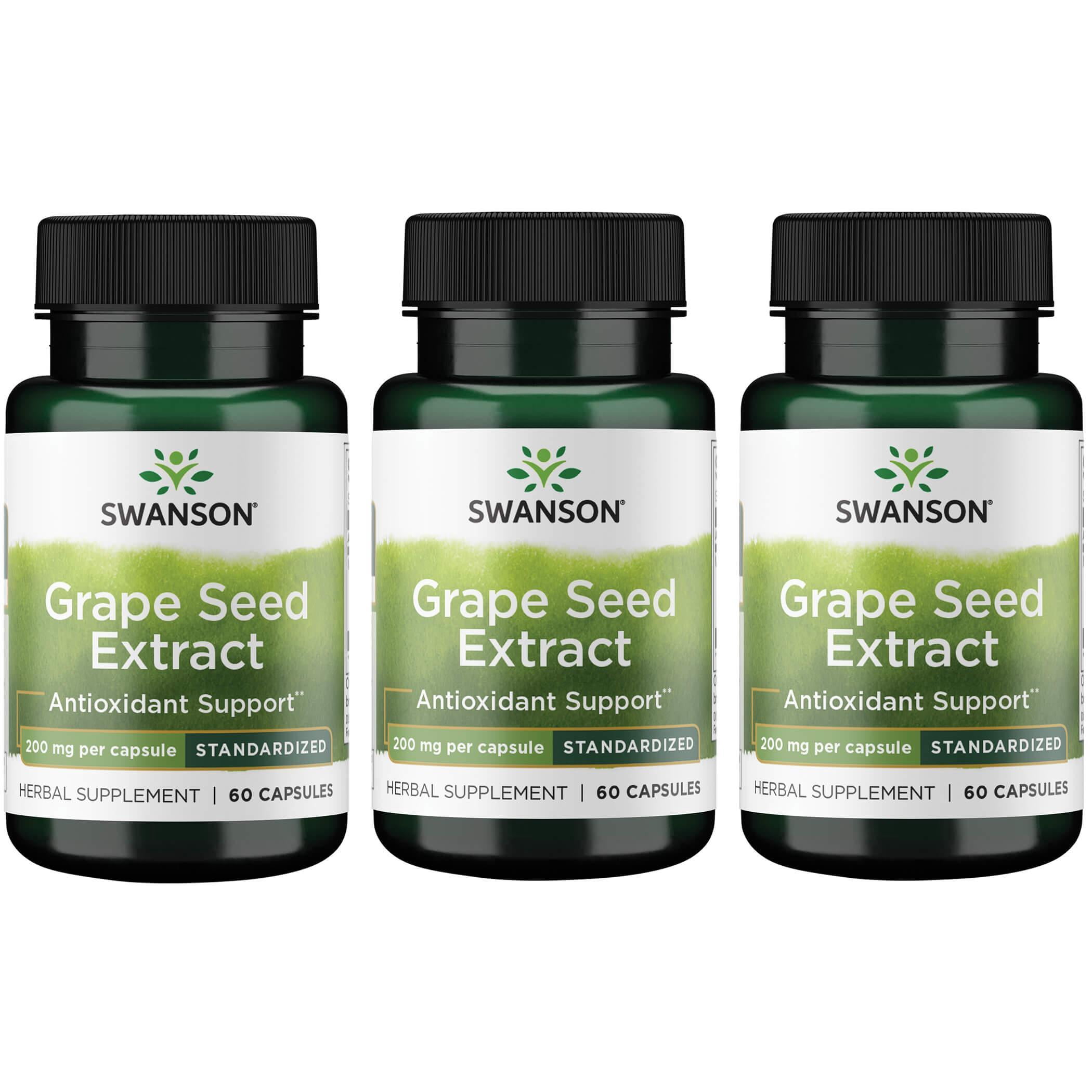 Swanson High Potency Grape Seed Extract - Standardized 200 mg 60 Caps 3 ...