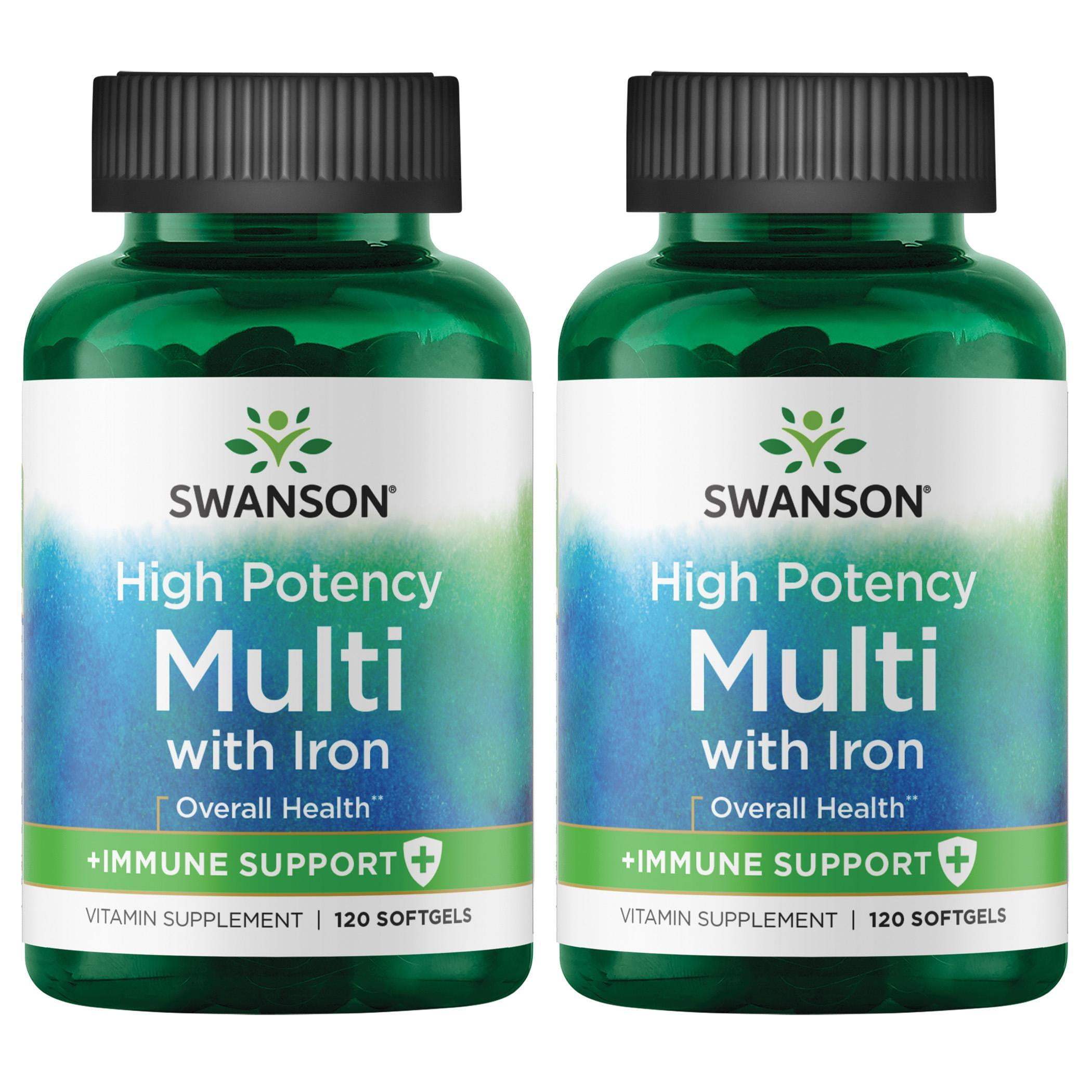 Swanson High Potency Multi with Iron +Immune Support 120 Sgels 2 Pack ...