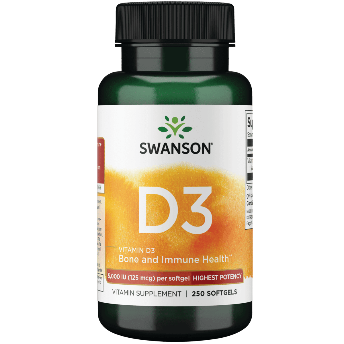 Swanson High Potency Vitamin D3, Softgels For Overall Health & Bone ...