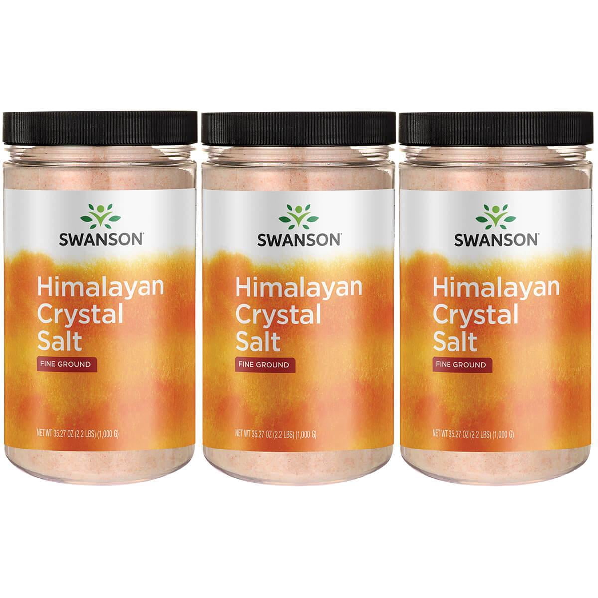 Swanson Himalayan Crystal Salt - Fine Ground 35.27 oz Salt 3 Pack ...