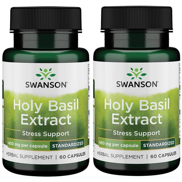 Swanson Holy Basil Extract - Standardized 400 mg 60 Caps 2 Pack ...