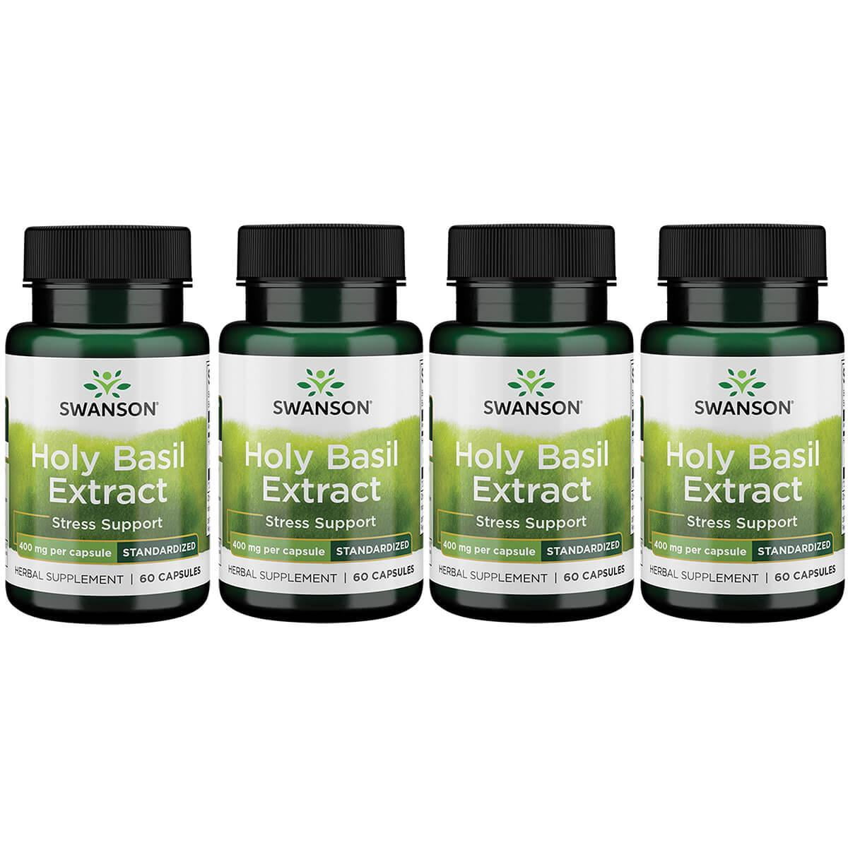 Swanson Holy Basil Extract - Standardized 400 mg 60 Caps 4 Pack ...