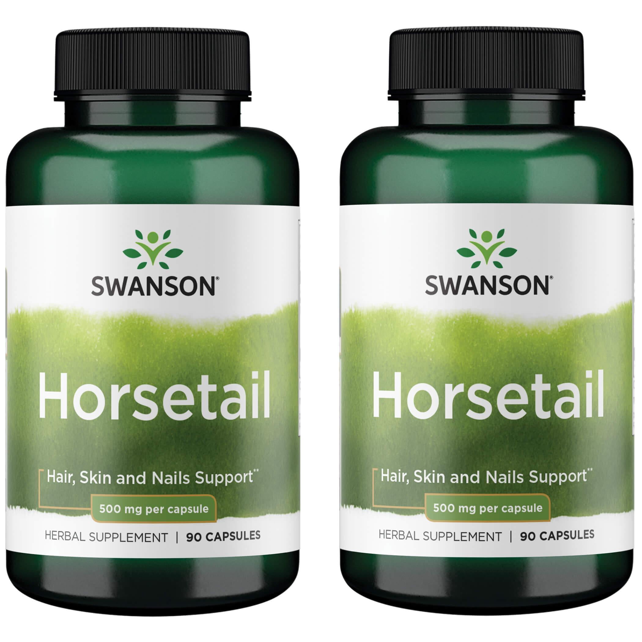 Swanson Horsetail 500mg Capsules, Hair, Skin & Nail Supplement, 2 Pack ...