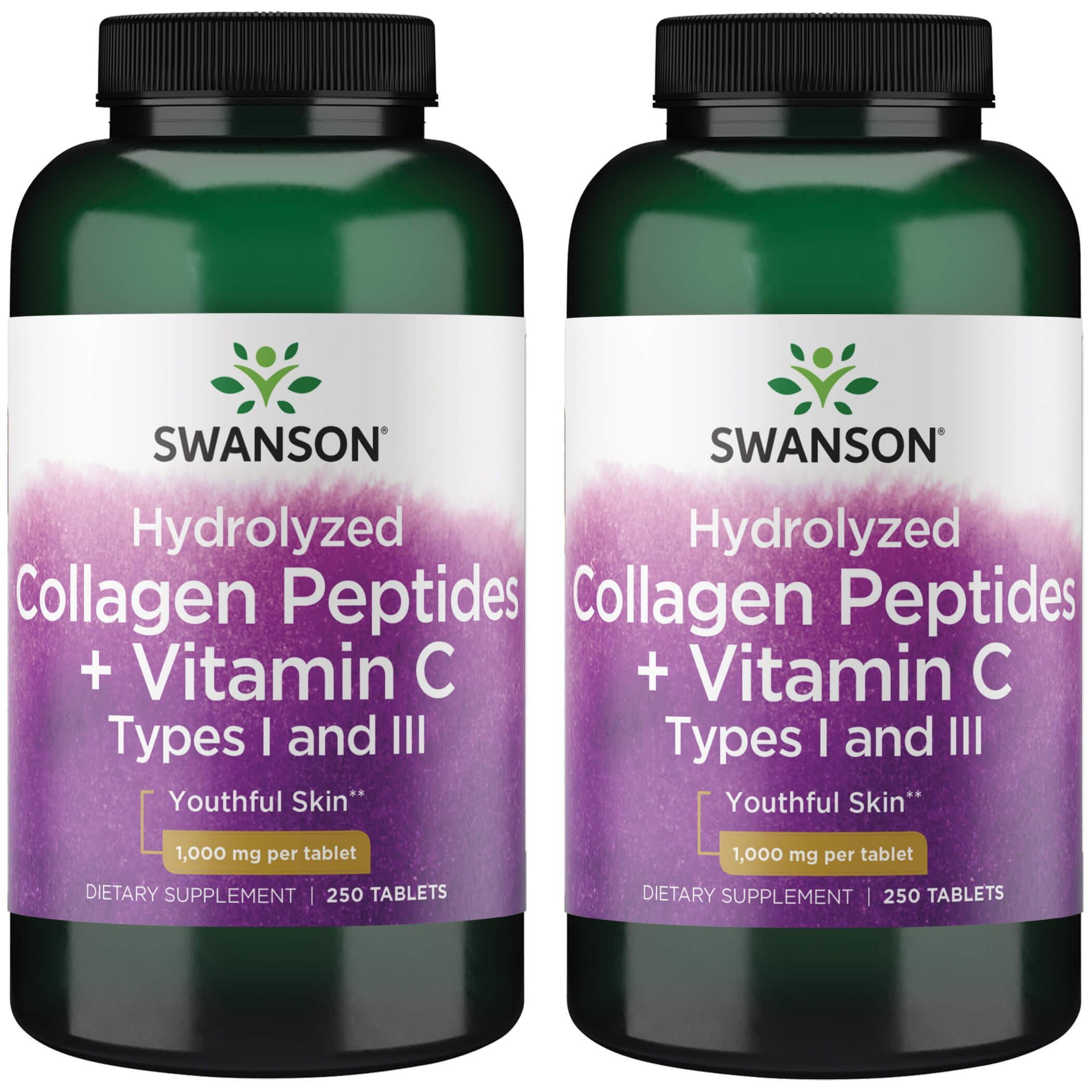 Swanson Supplement: Hydrolyzed Collagen Peptides + Vitamin C, Types I ...