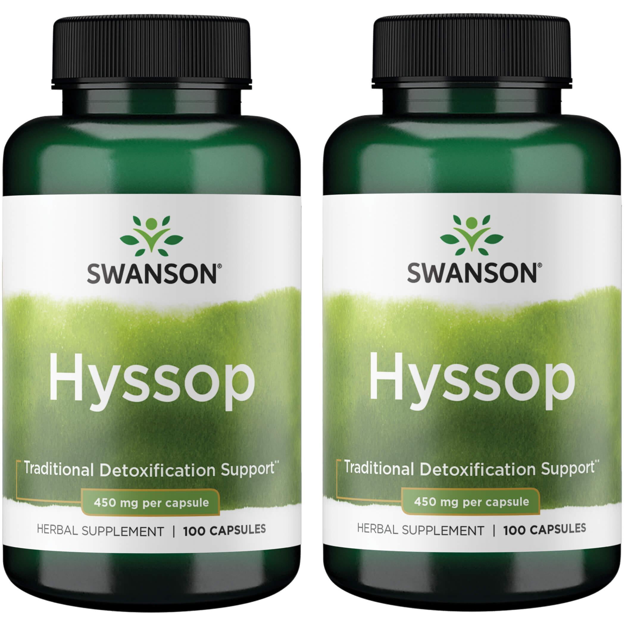 Swanson Hyssop 450 mg 100 Caps 2 Pack - Walmart.com