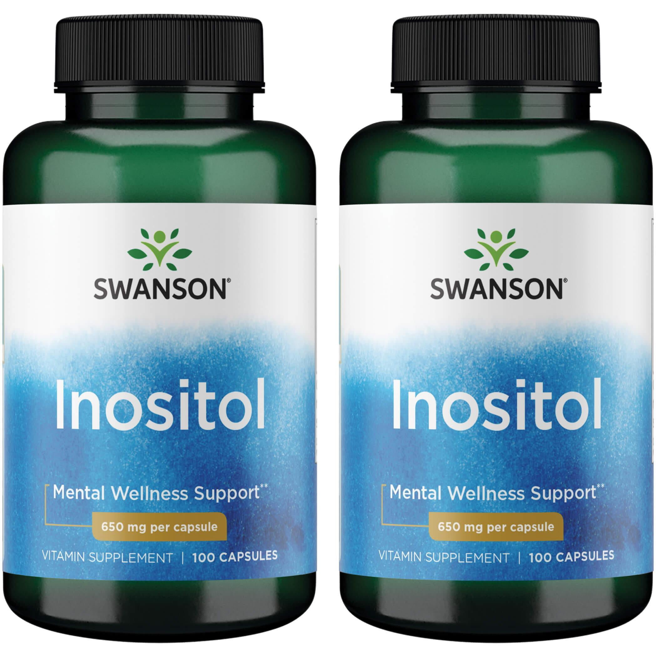 Swanson Inositol 650 mg 100 Caps 2 Pack - Walmart.com