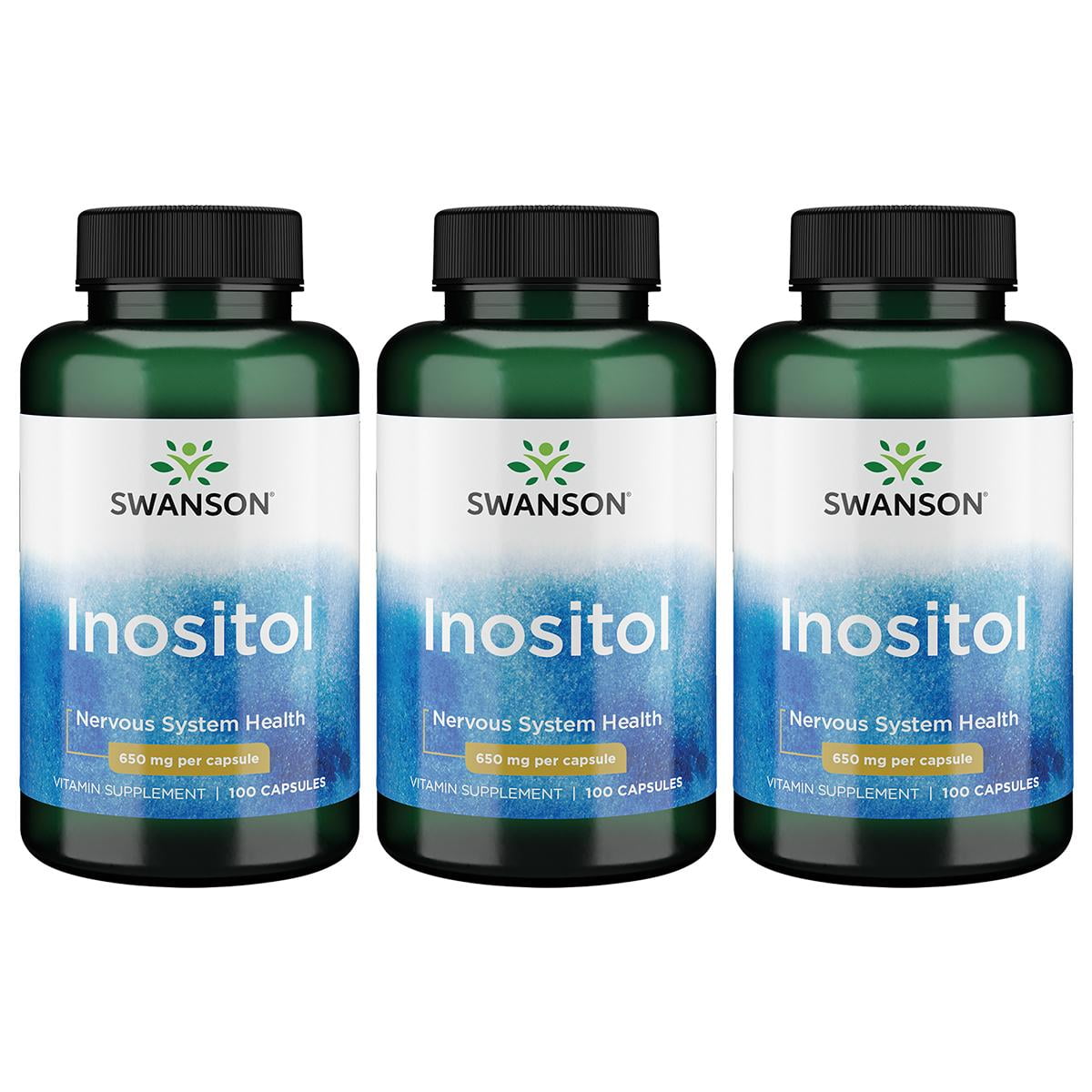 Swanson Inositol 650 mg 100 Caps 3 Pack - Walmart.com