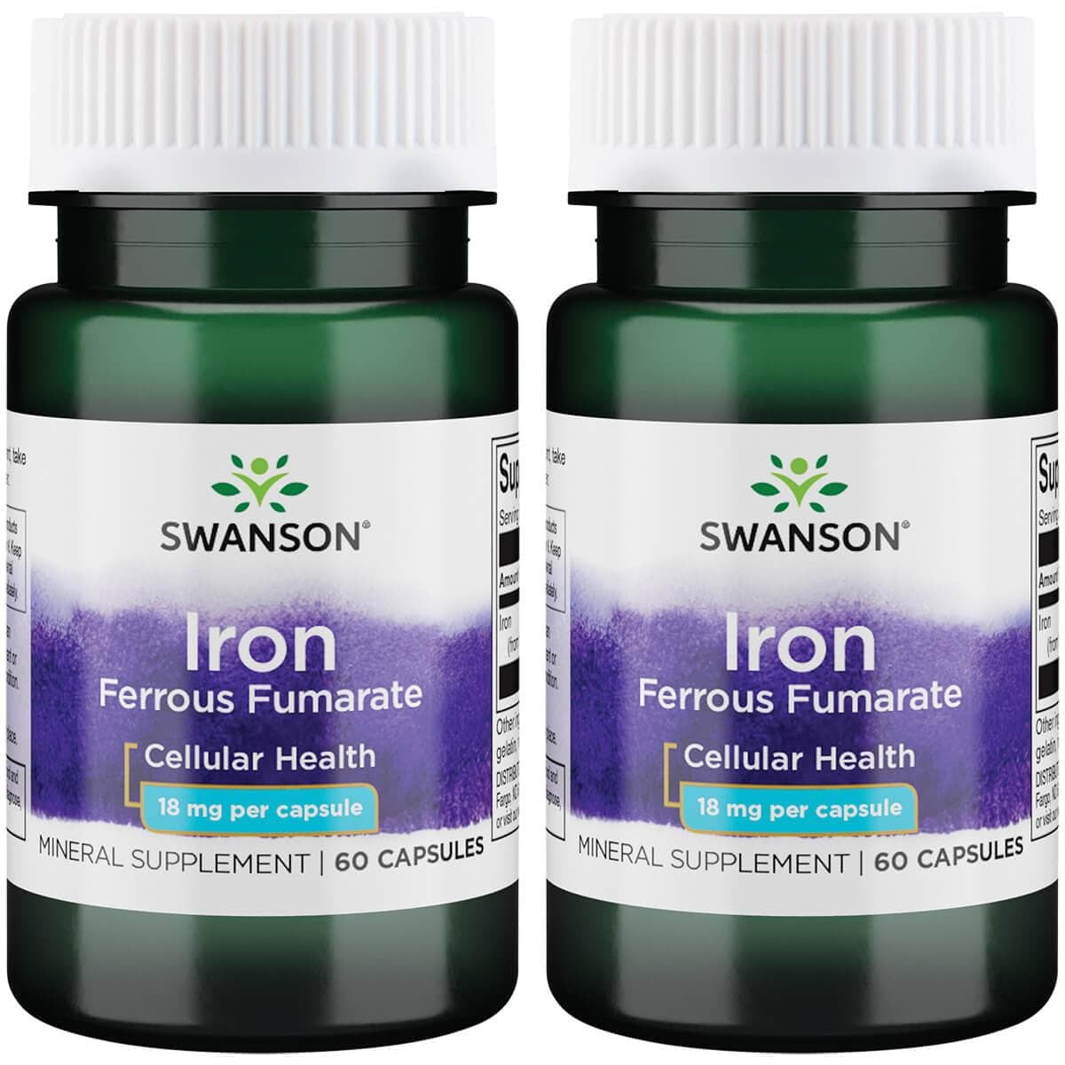 Swanson Iron Ferrous Fumarate 18 mg 60 Caps 2 Pack - Walmart.com