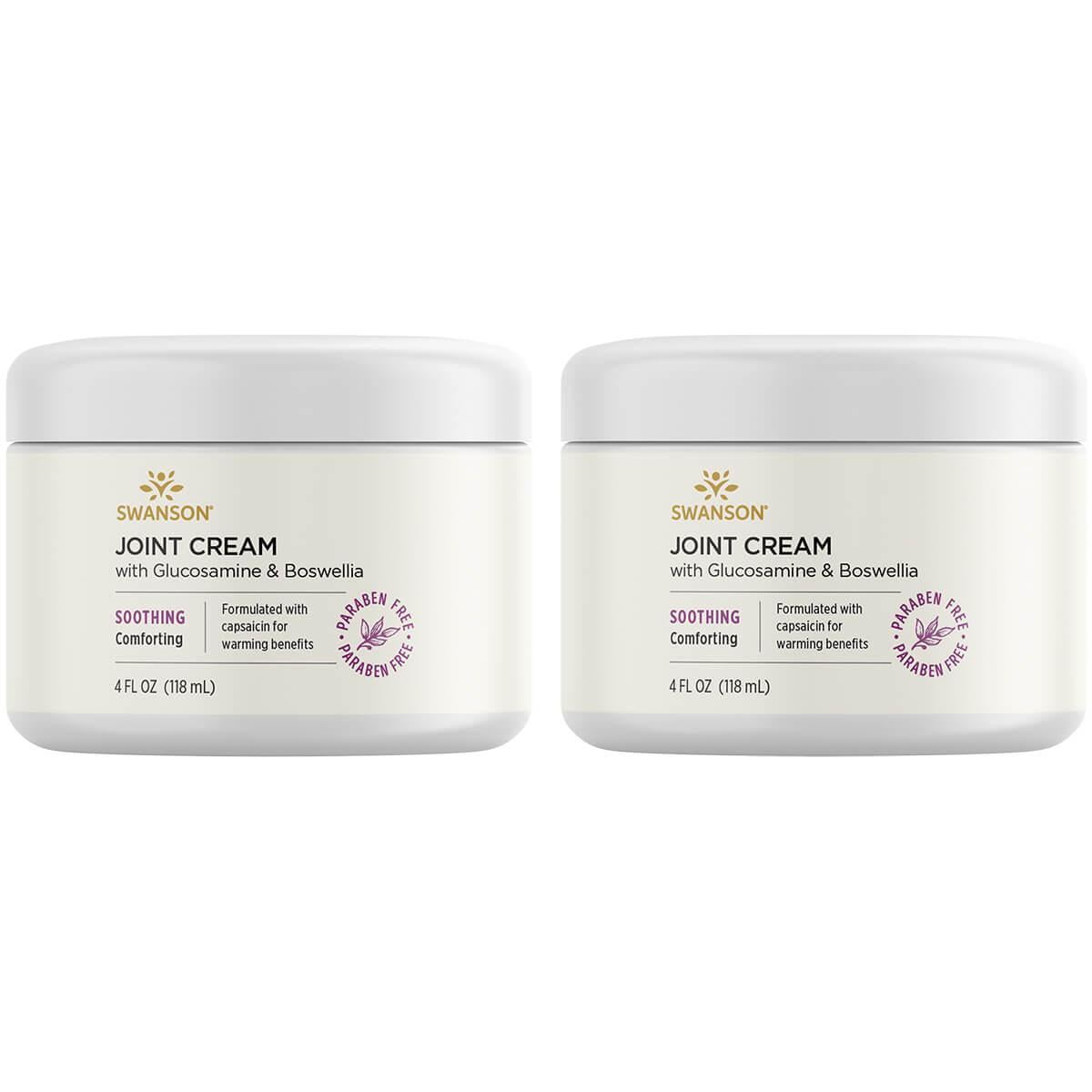 Swanson Joint Cream with Glucosamine & Boswellia 4 fl oz Cream 2 Pack ...