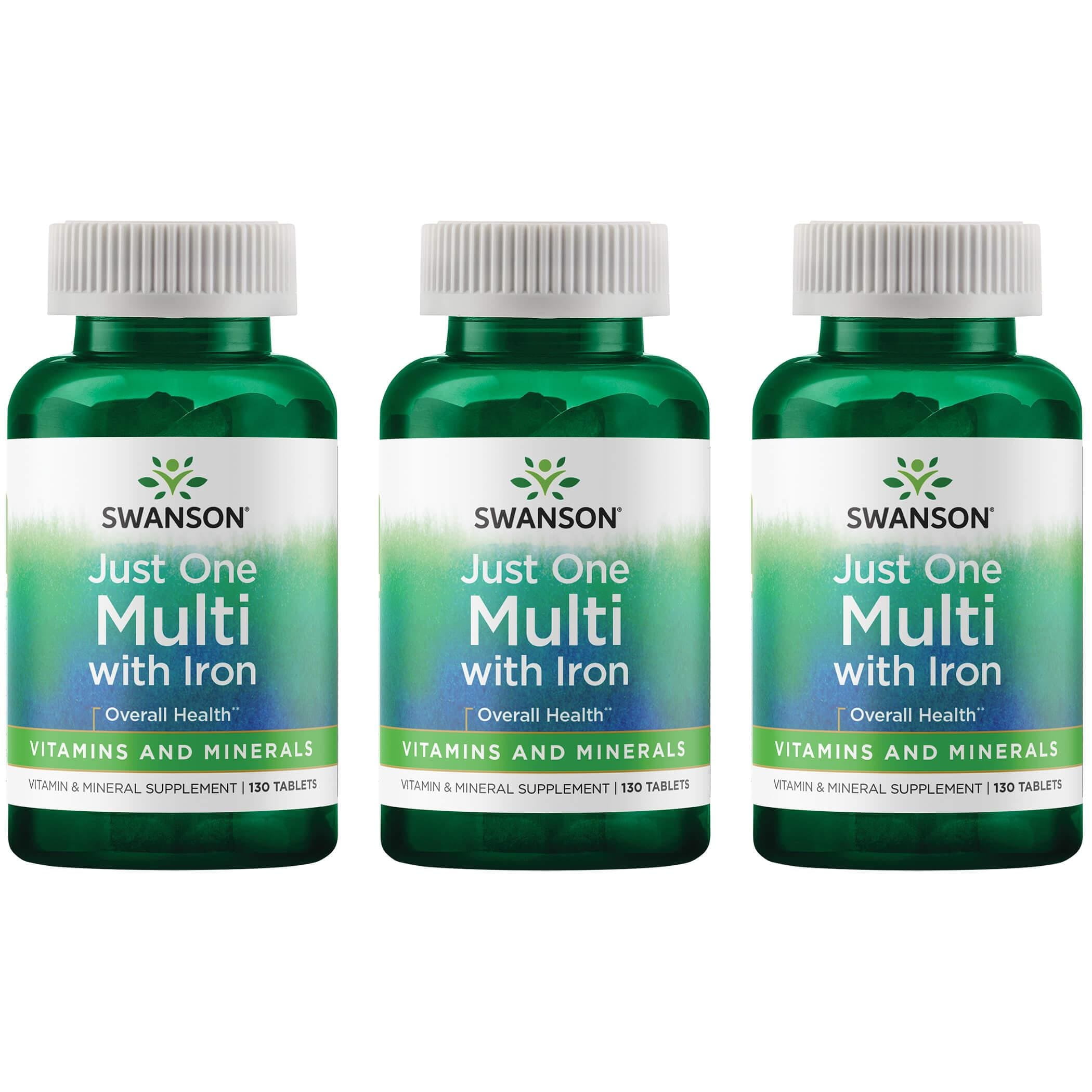 Swanson Just One Multi with Iron 130 Tabs 3 Pack - Walmart.com
