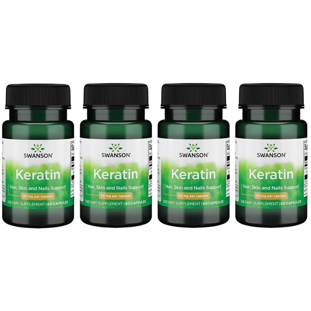 Swanson Keratin 50 mg 60 Caps 4 Pack - Walmart.com