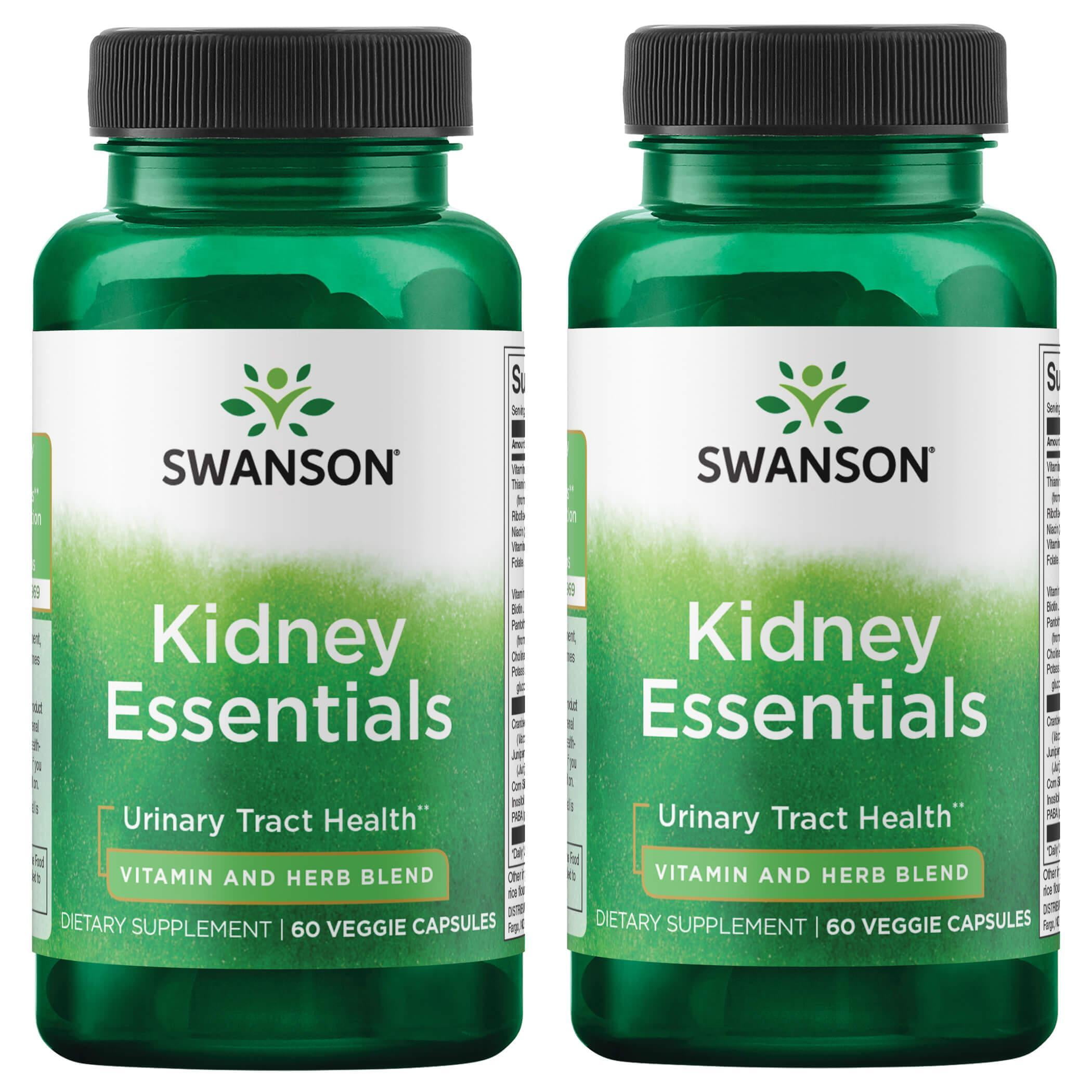 Swanson Kidney Essentials, 60 Veg Capsules, Kidney and Urinary Support, 2 Pack - Walmart.com