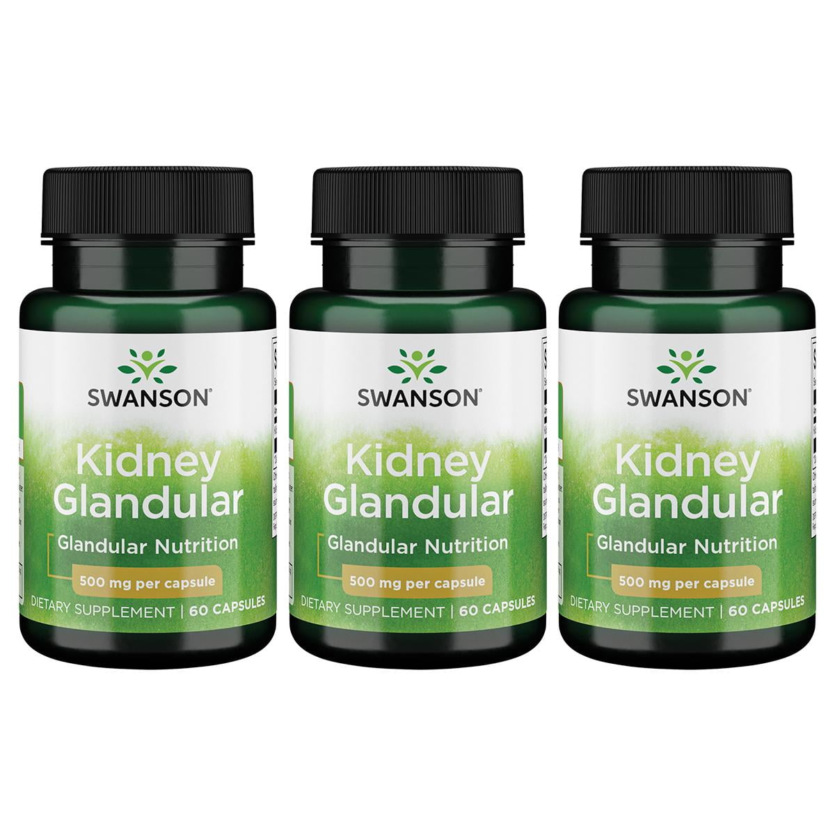 Swanson Kidney Glandular 500 mg 60 Caps 3 Pack - Walmart.com