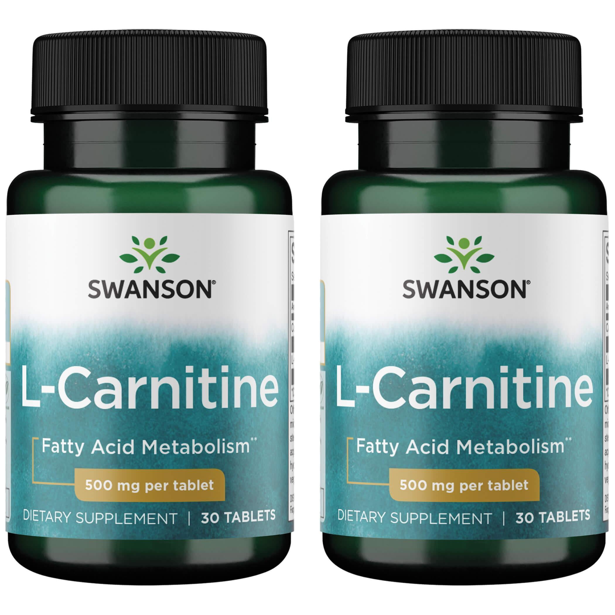 Swanson L-Carnitine 500 mg 30 Tabs 2 Pack - Walmart.com