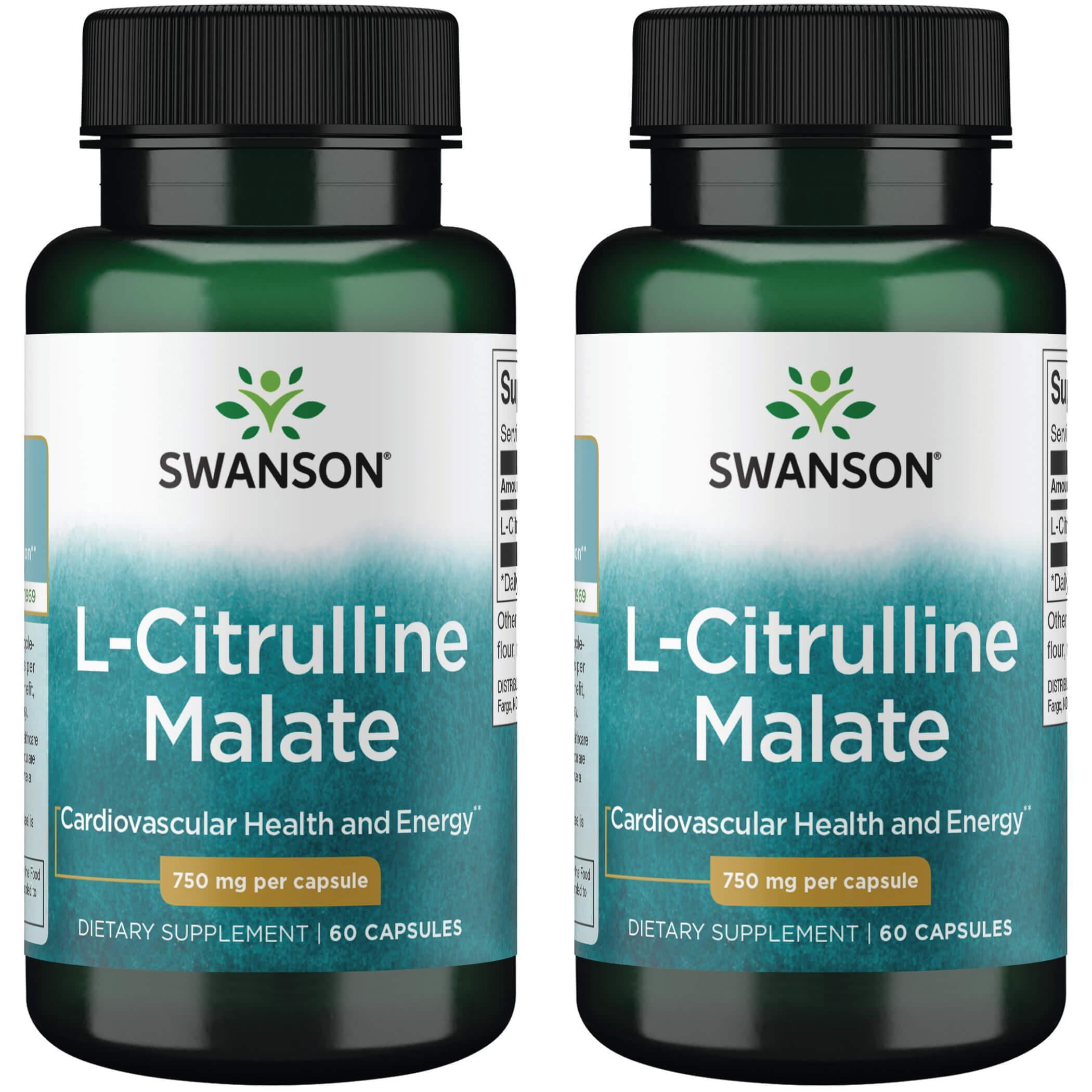 Swanson L-Citrulline Malate 750mg Capsules, Energy Production & Healthy ...