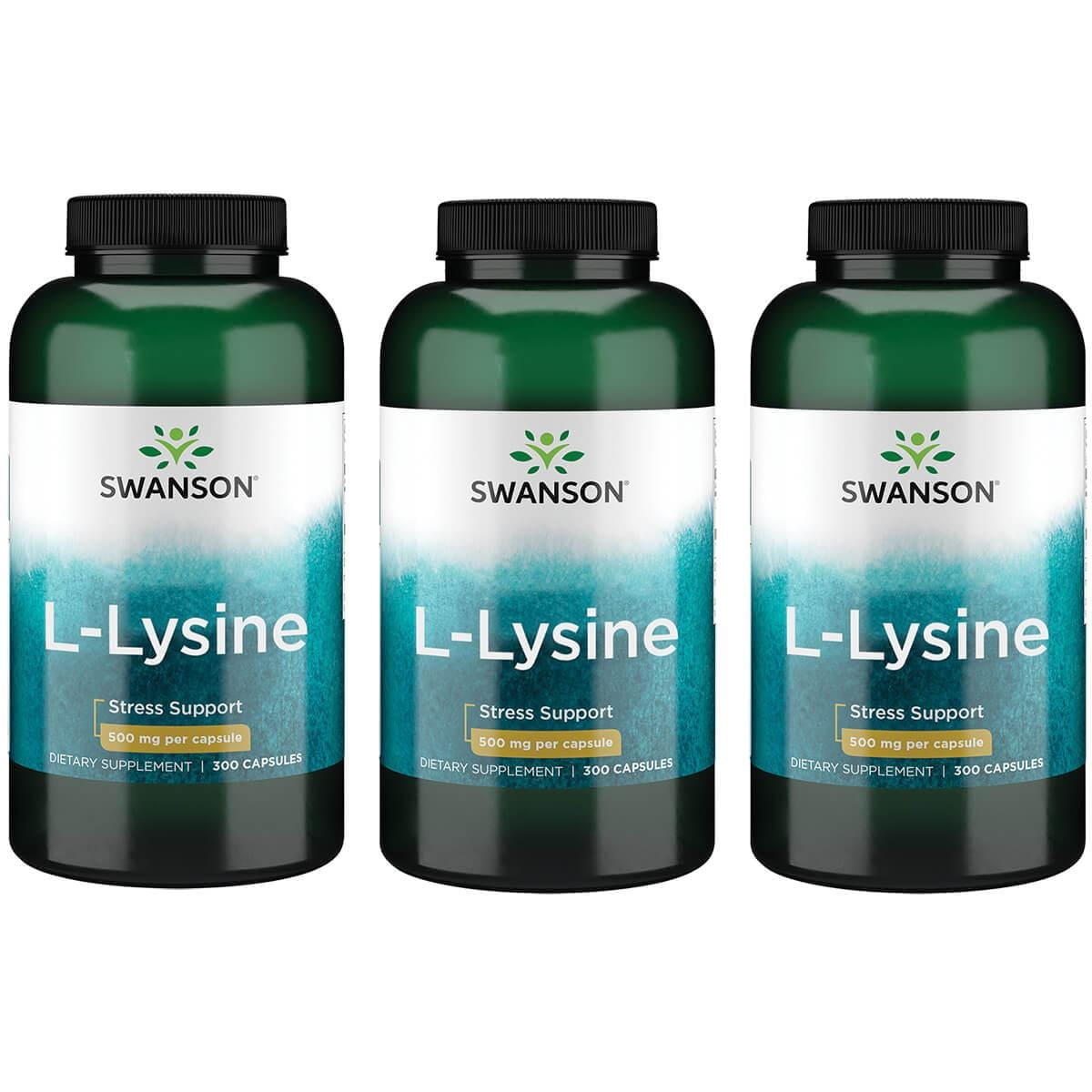 Swanson L-Lysine - Free Form 500 mg 300 Caps 3 Pack - Walmart.com