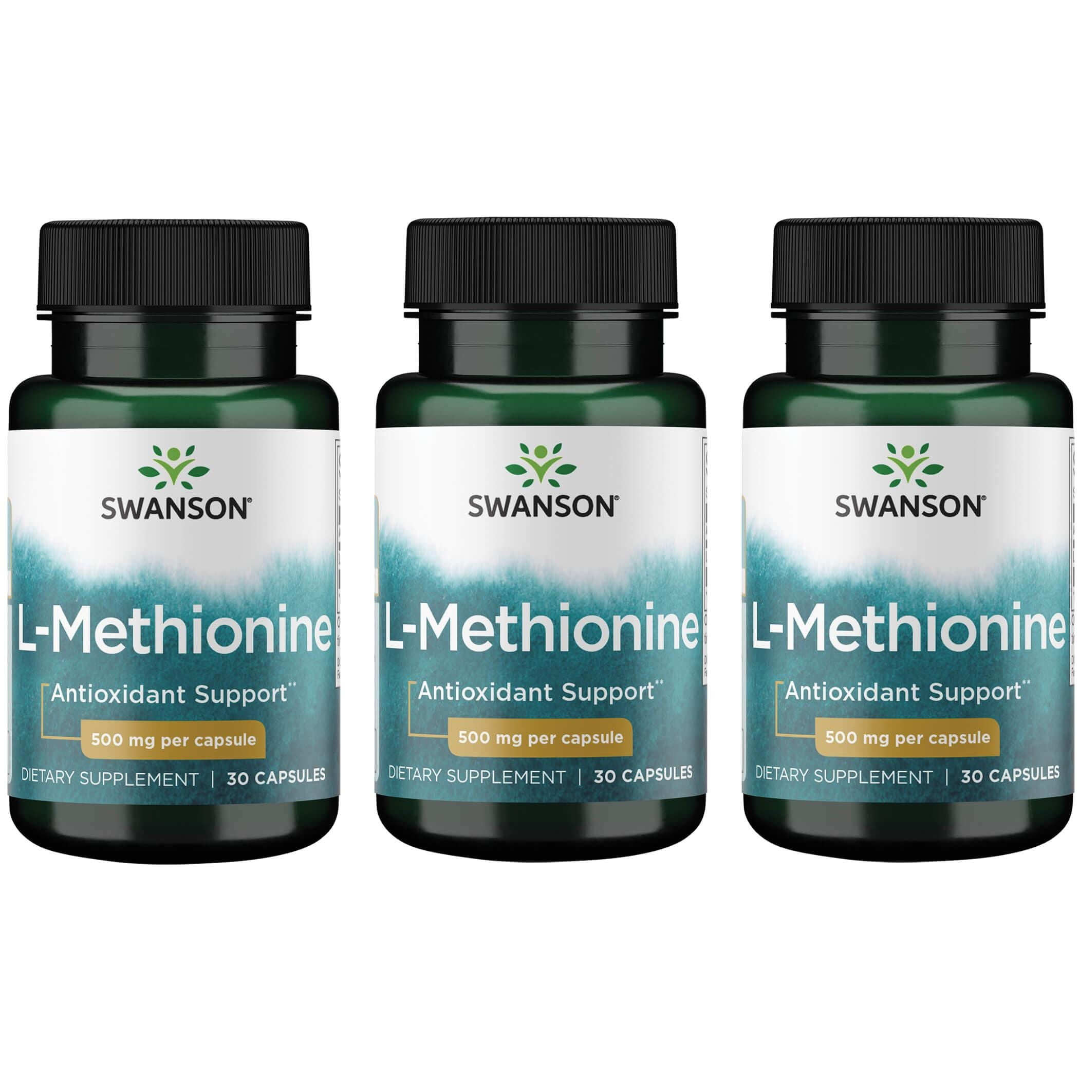 Swanson L-Methionine 500 mg 30 Caps 3 Pack - Walmart.com