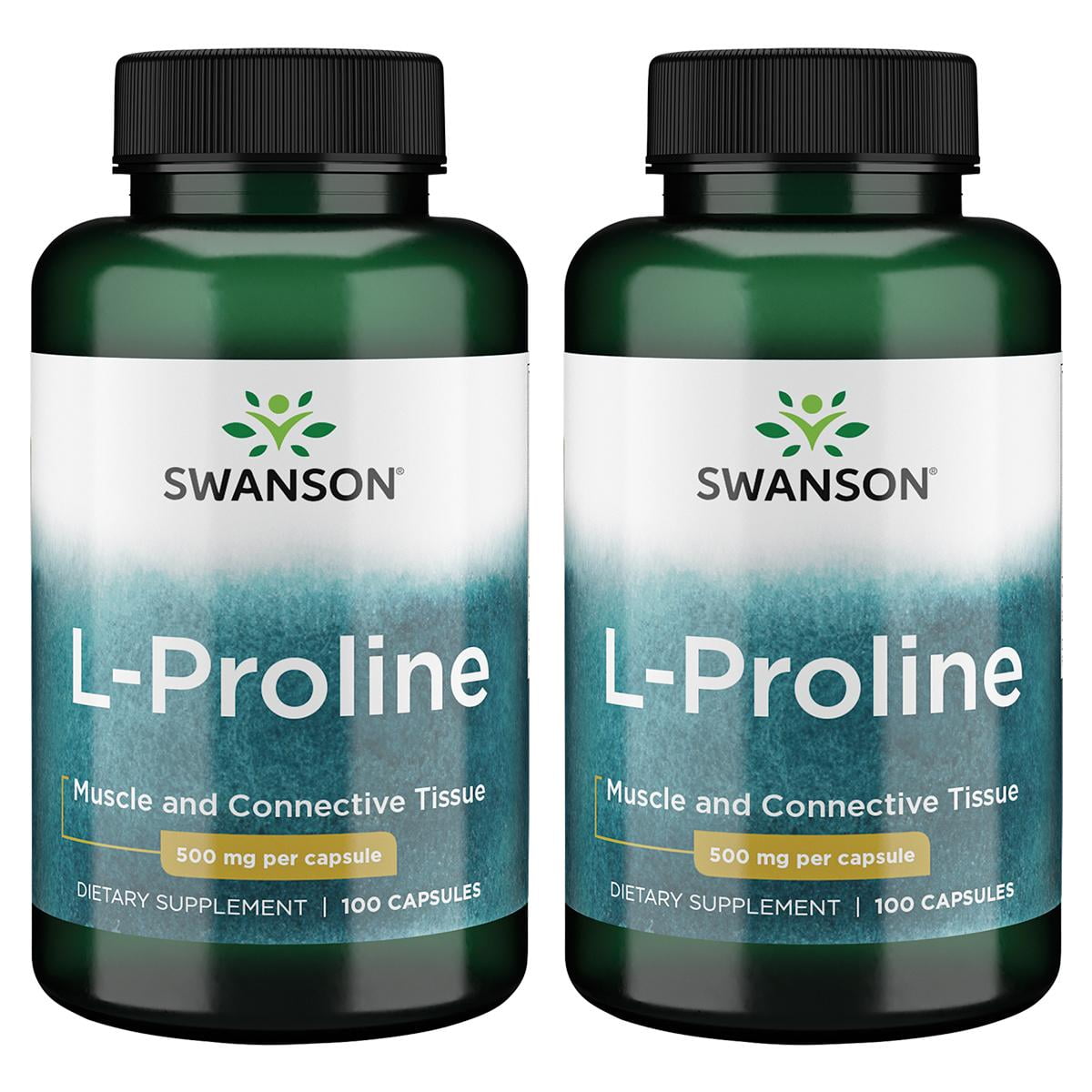 Swanson L-Proline 500 mg 100 Caps 2 Pack - Walmart.com