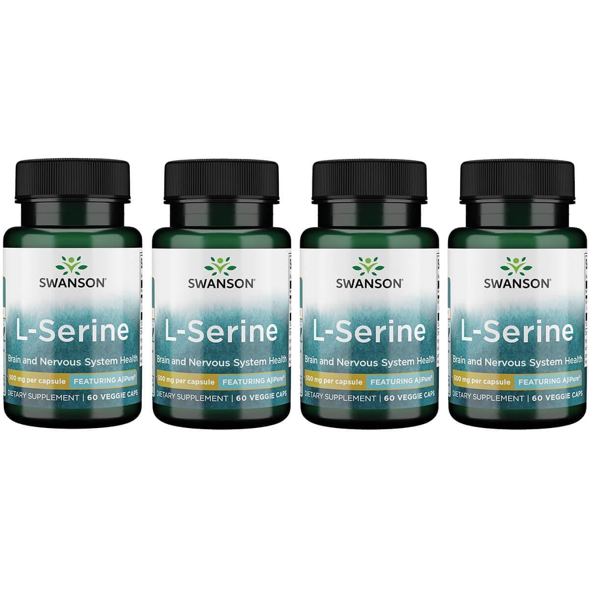 Swanson L-Serine - Featuring Ajipure 500 mg 60 Veg Caps 4 Pack ...