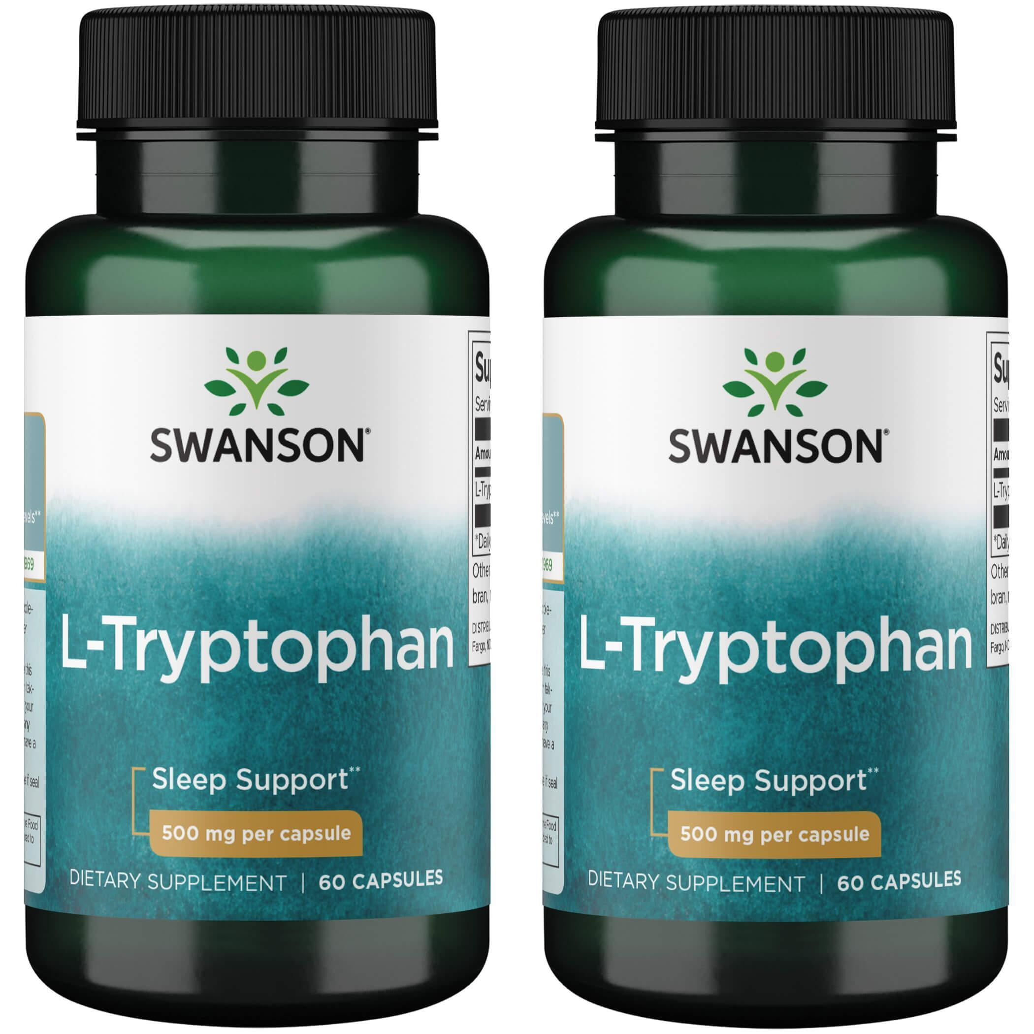 Swanson L-Tryptophan 500 mg 60 Caps 2 Pack - Walmart.com