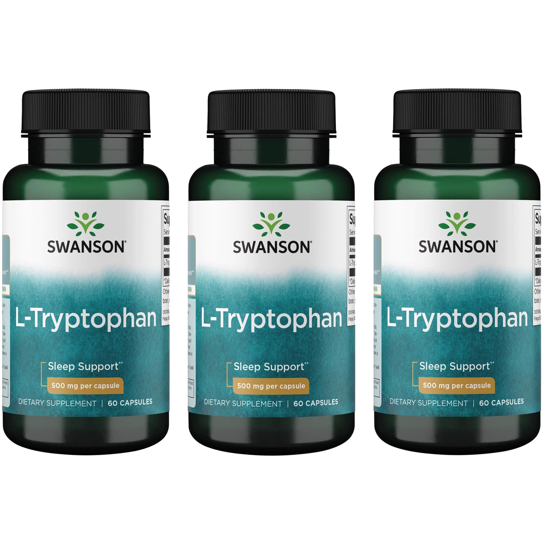 Swanson L-Tryptophan 500 mg 60 Caps 3 Pack - Walmart.com