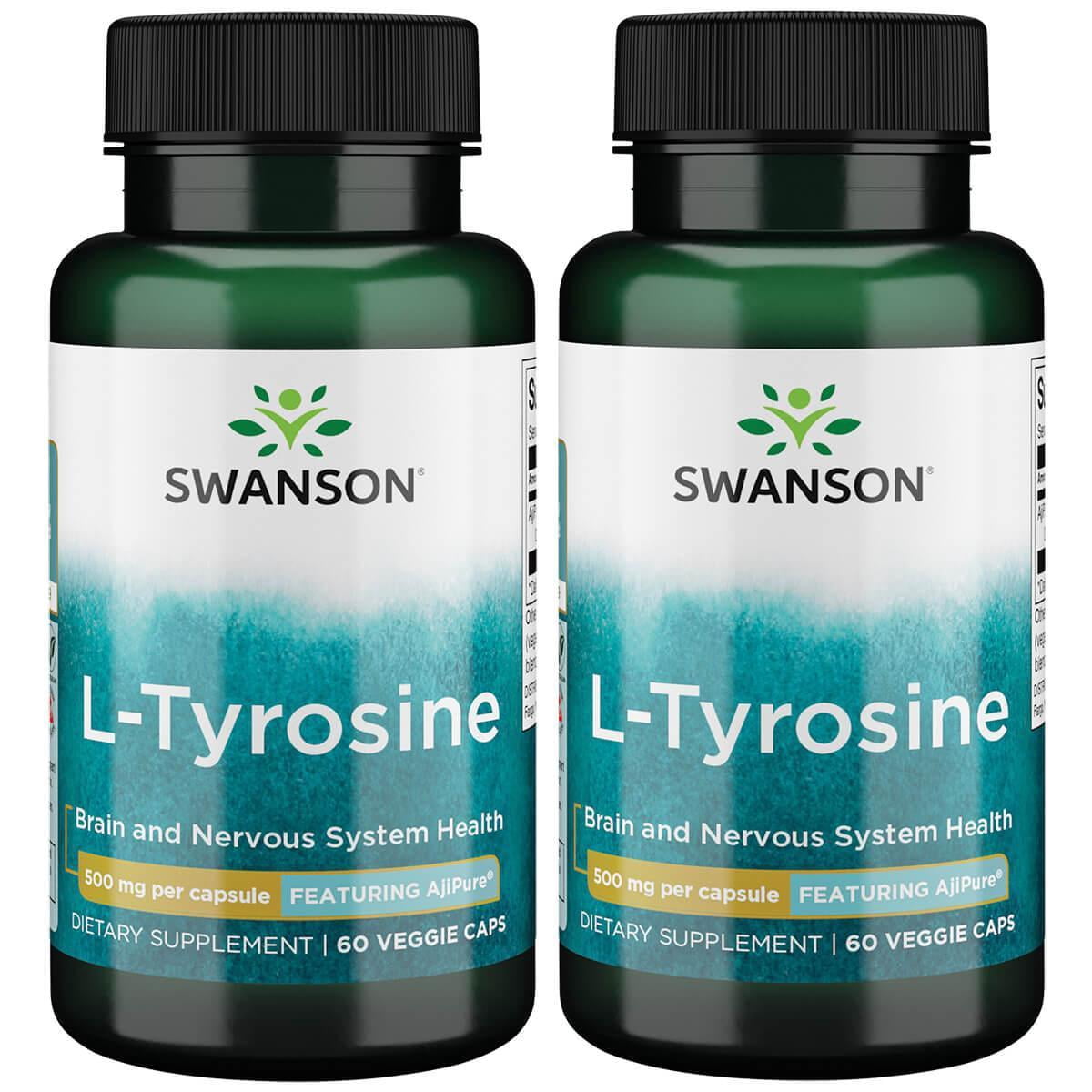 Swanson L-Tyrosine - Featuring Ajipure 500 mg 60 Vegan Caps 2 Pack ...