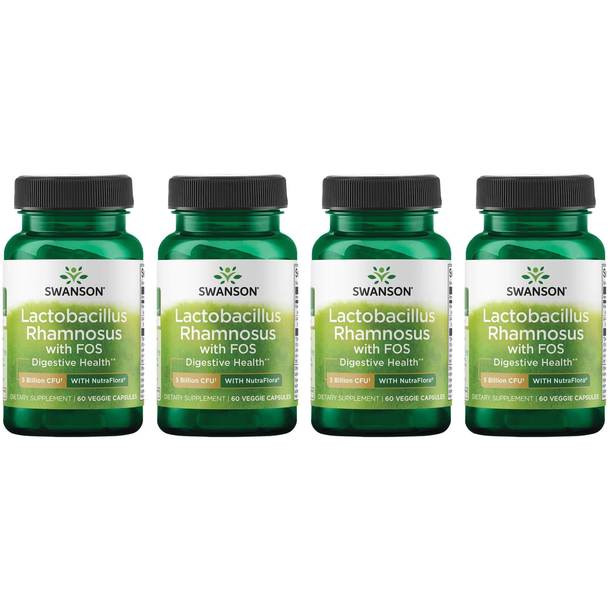 Swanson Probiotic - Lactobacillus Rhamnosus with FOS, 5B CFU, 60 Veg ...