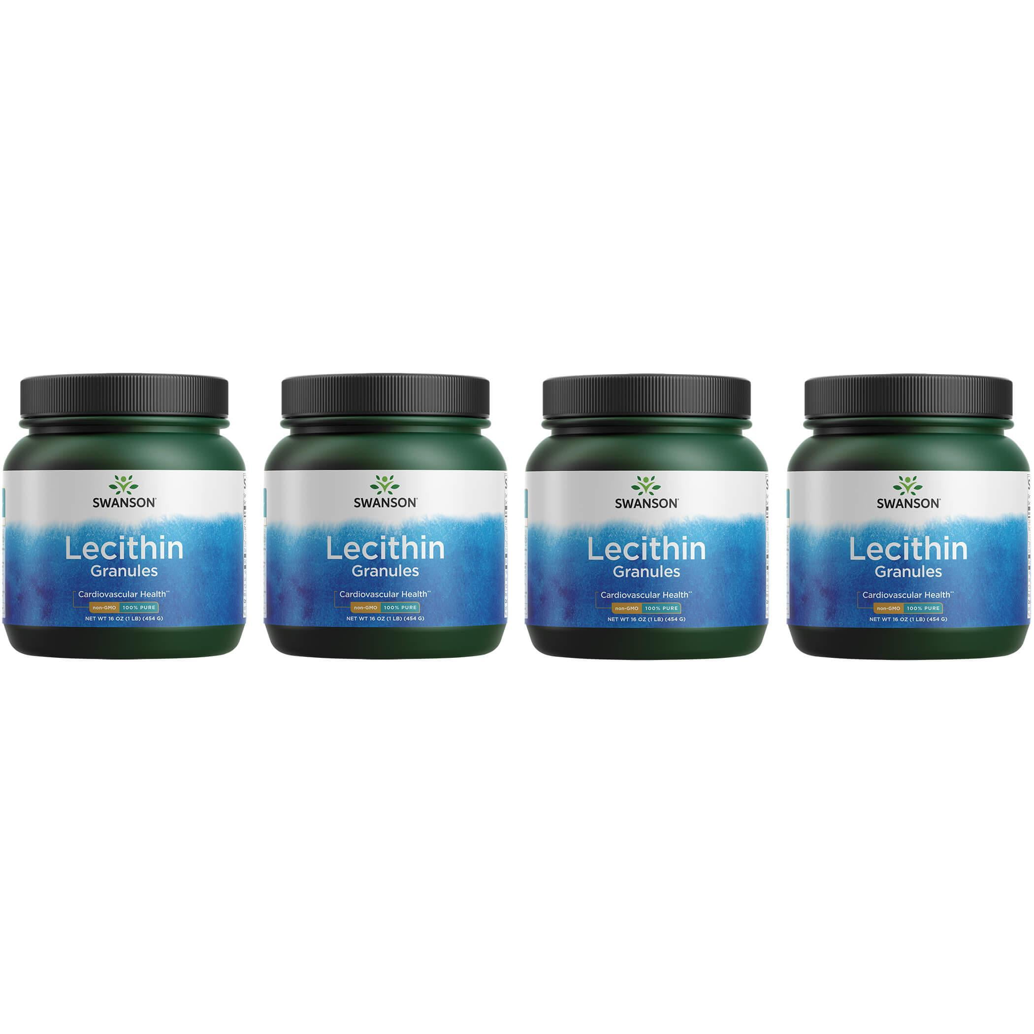 Swanson Soy Lecithin Granules - Non-GMO, 100% Pure, 16 oz Pack of 4 ...