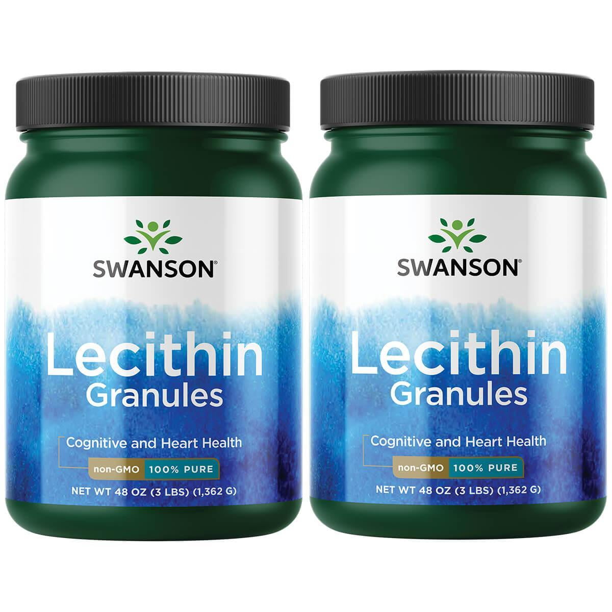 Swanson Non-GMO Lecithin Granules, 100% Pure, 48 oz, 2 Pack, Vegan ...