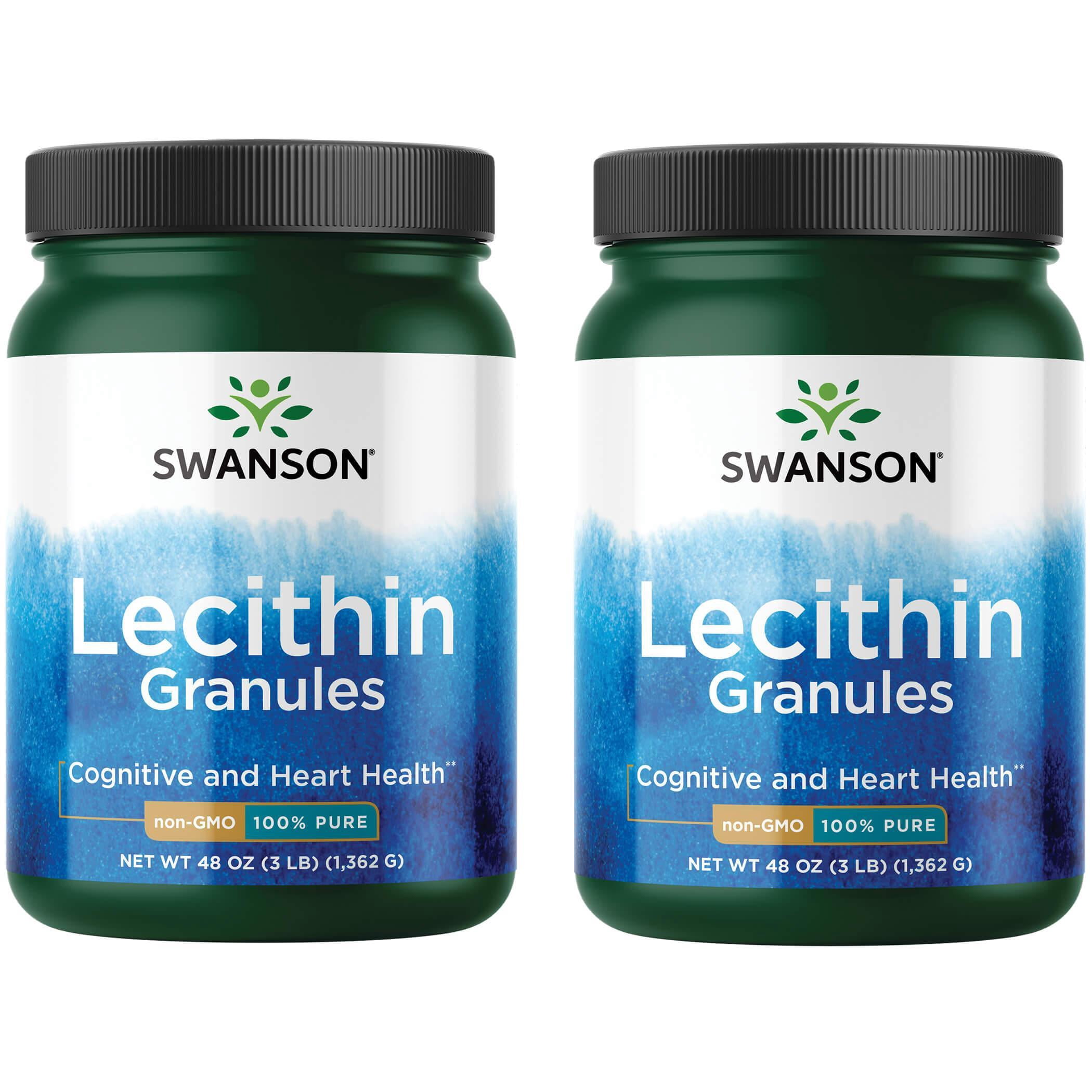 Swanson Non-GMO Lecithin Granules, 100% Pure, 48 oz, 2 Pack, Vegan ...