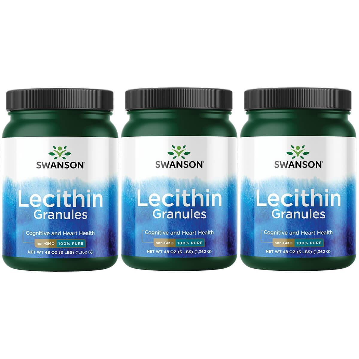 Swanson Lecithin Granules - Non-Gmo 100% Pure 48 oz Granules 3 Pack ...